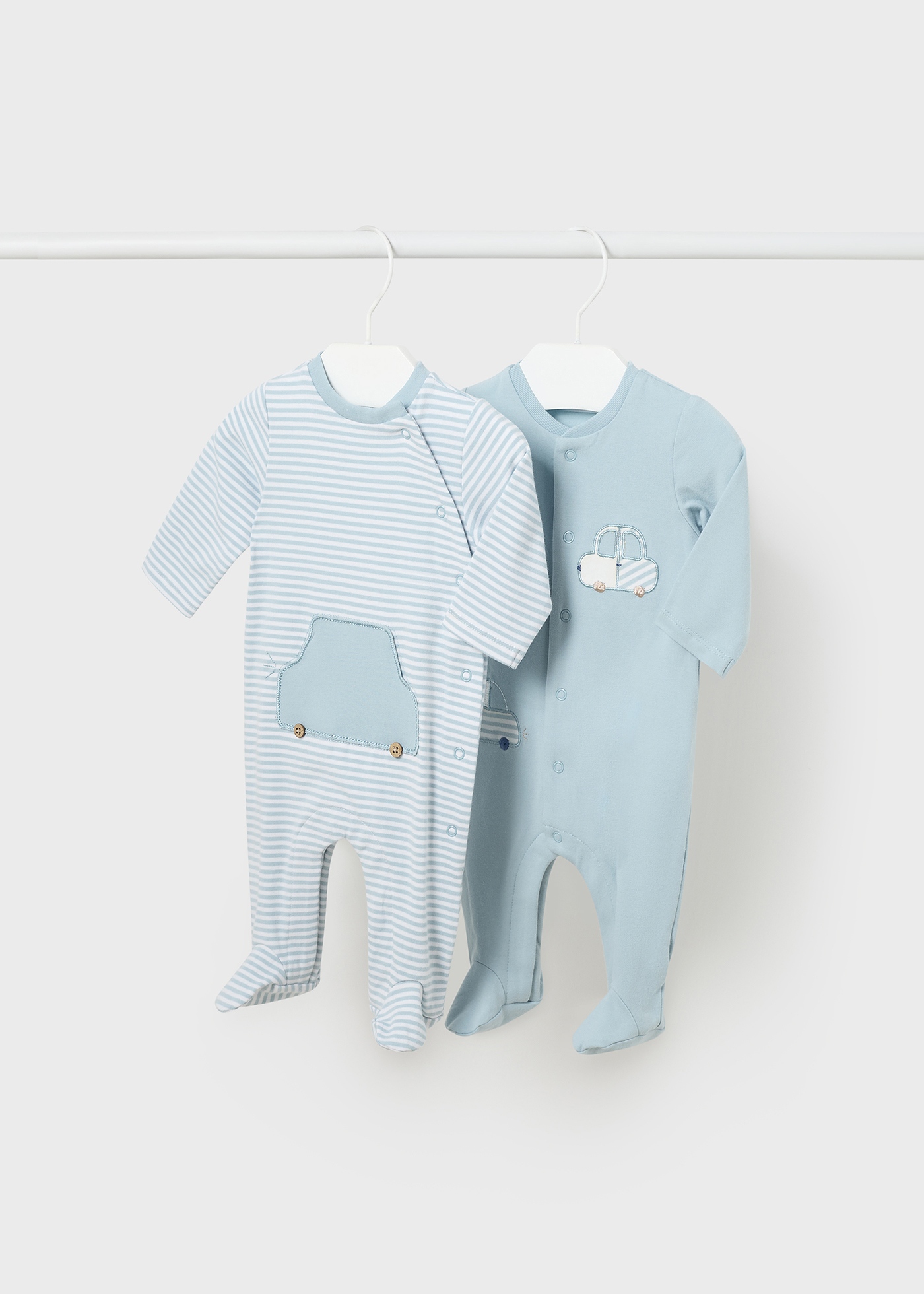 Newborn Set of 2 Sleepsuits Better Cotton Crystal | Mayoral