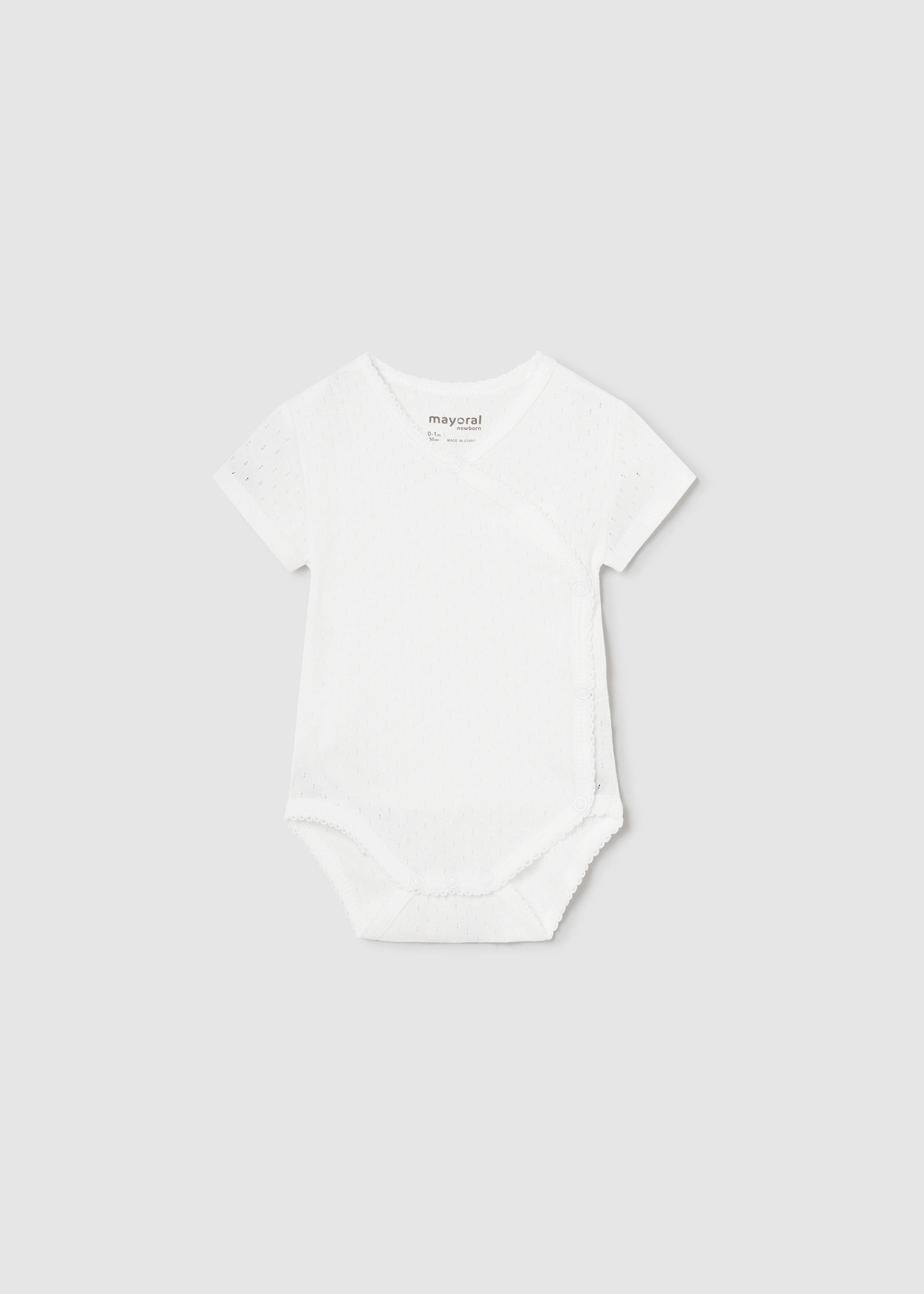 Newborn openwork bodysuit Better Cotton Off white | Mayoral