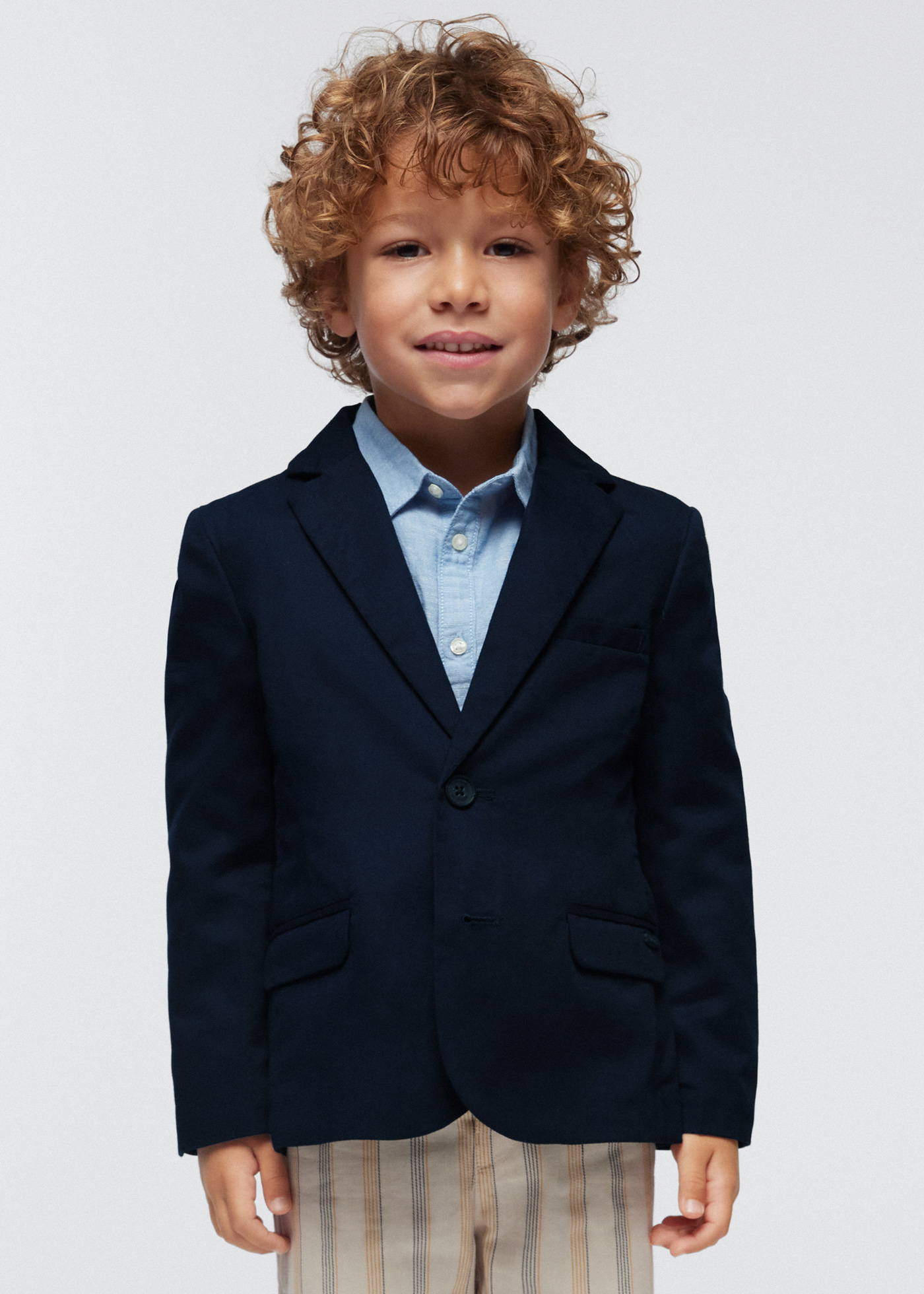 Boy Linen Blazer Navy blue | Mayoral