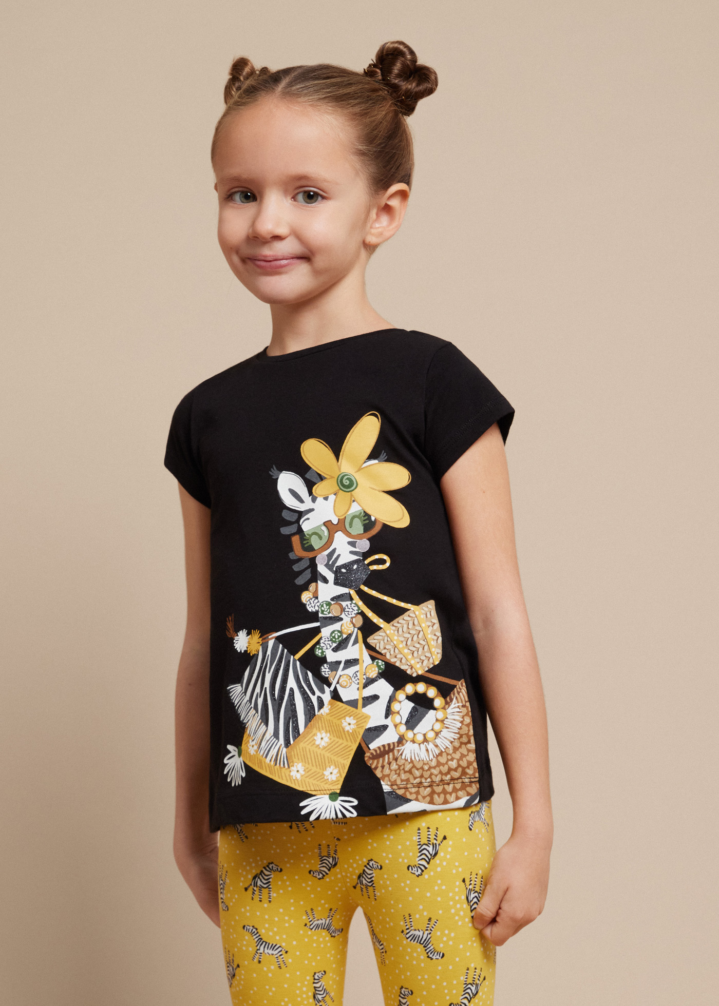 Girls printed t-shirt Better Cotton Black | Mayoral