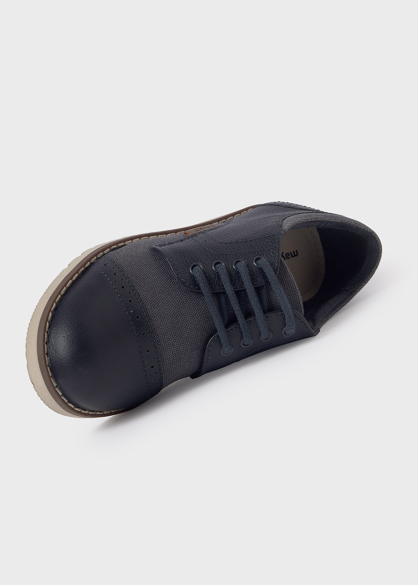 Boy guarantee Combined Oxford Shoe Leather Navy