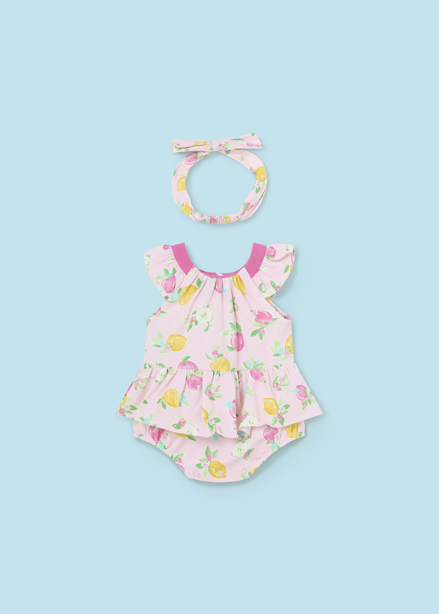 Peto con diadema frutas Better Cotton recién nacido Jugo | Mayoral