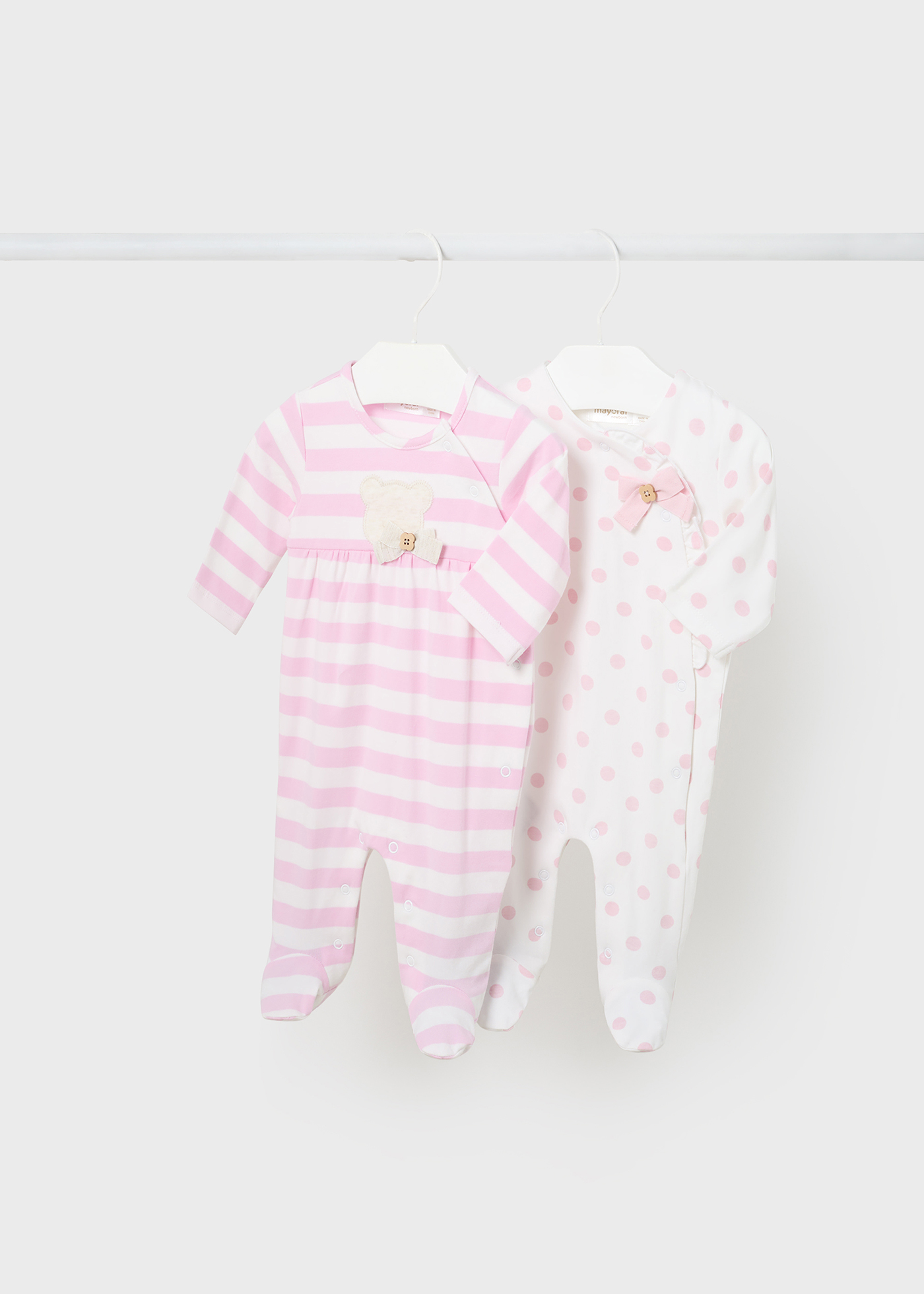 Newborn one-piece 2-pack Better Cotton Baby pink | Mayoral