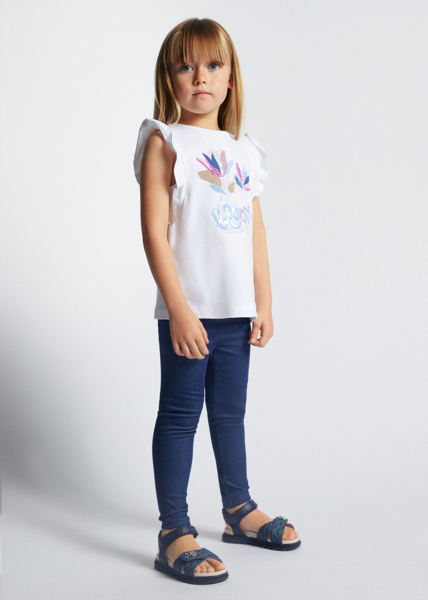 Girls 2-piece set Better Cotton Dark Jeans | Mayoral
