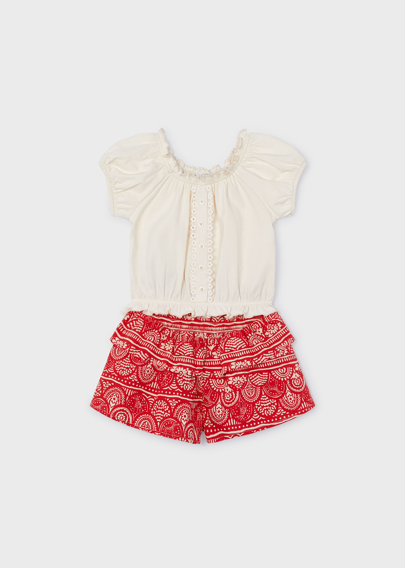 Girls 2-piece ruffled set Granadine | Mayoral