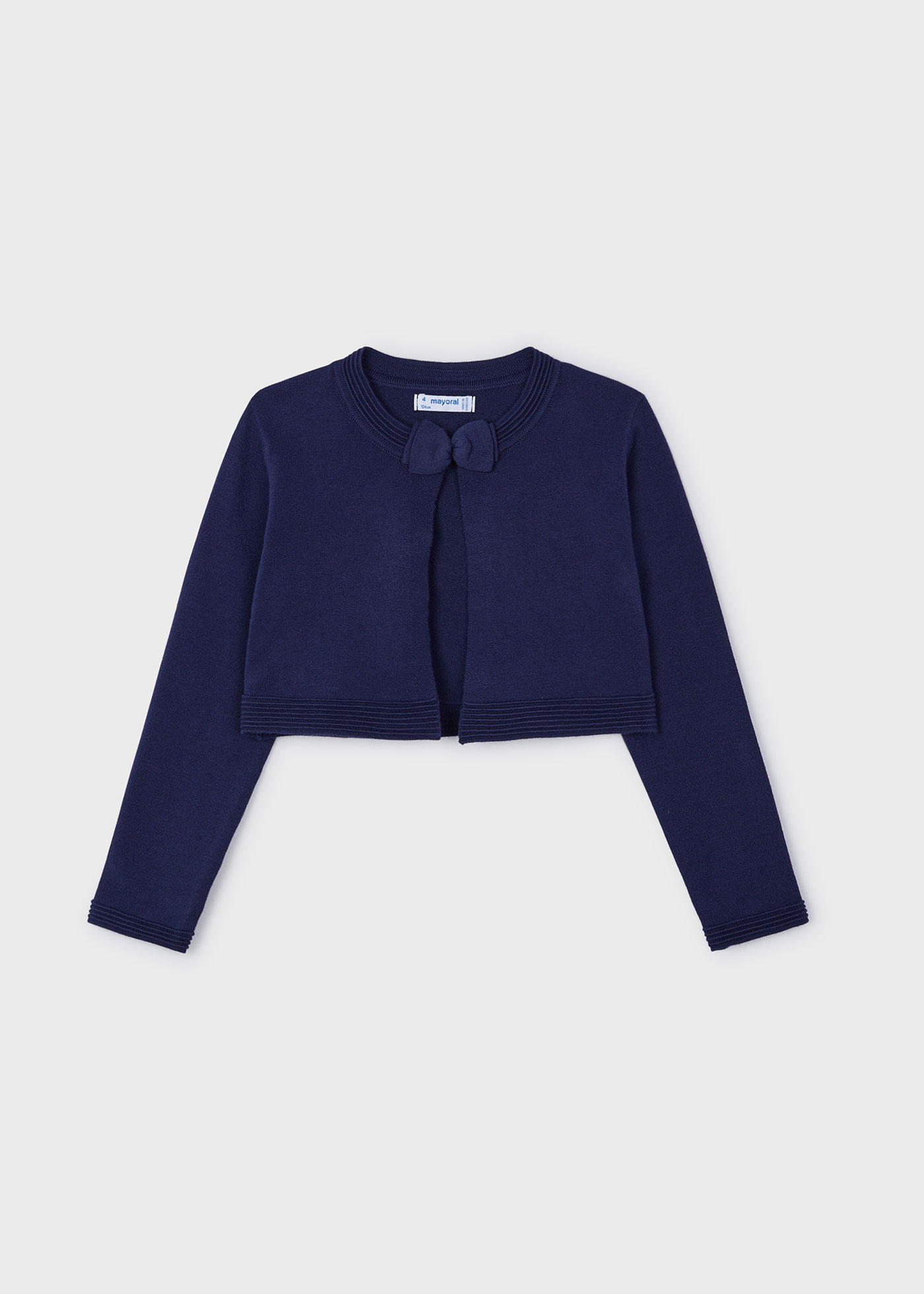 Girls cropped cardigan bow Better Cotton Ink | Mayoral