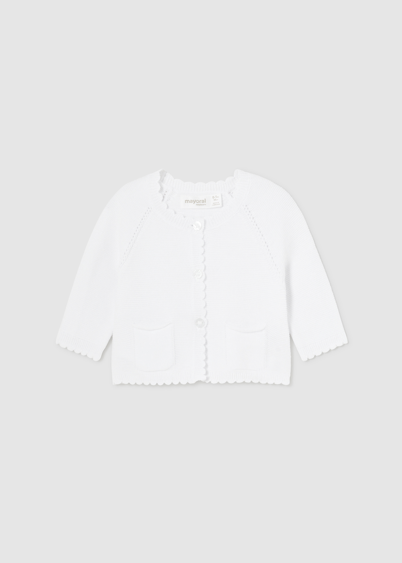 Rebeca tricot Better Cotton recién nacido Blanco | Mayoral