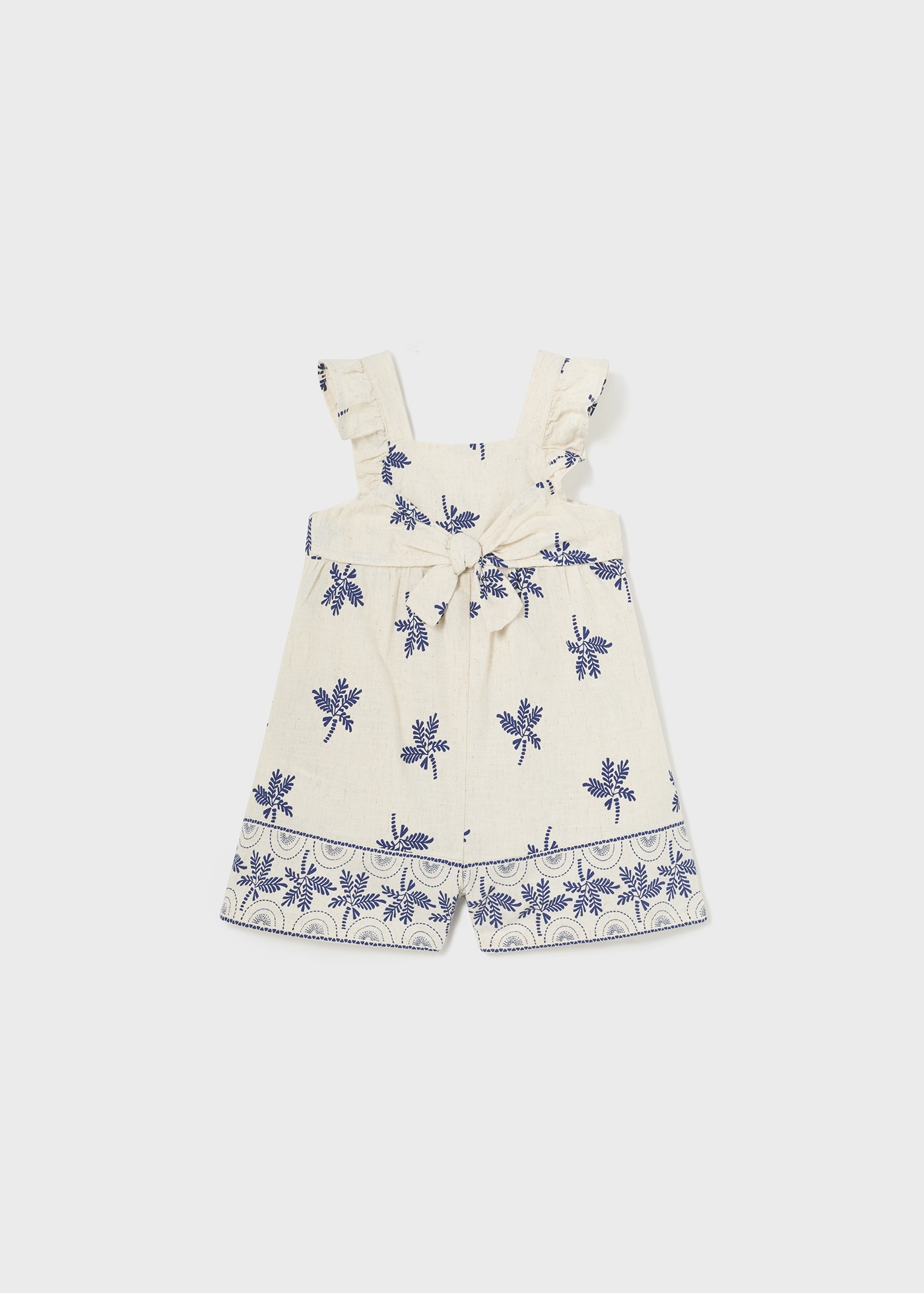 Combinaison bébé en lin palmier Lin-encre | Mayoral