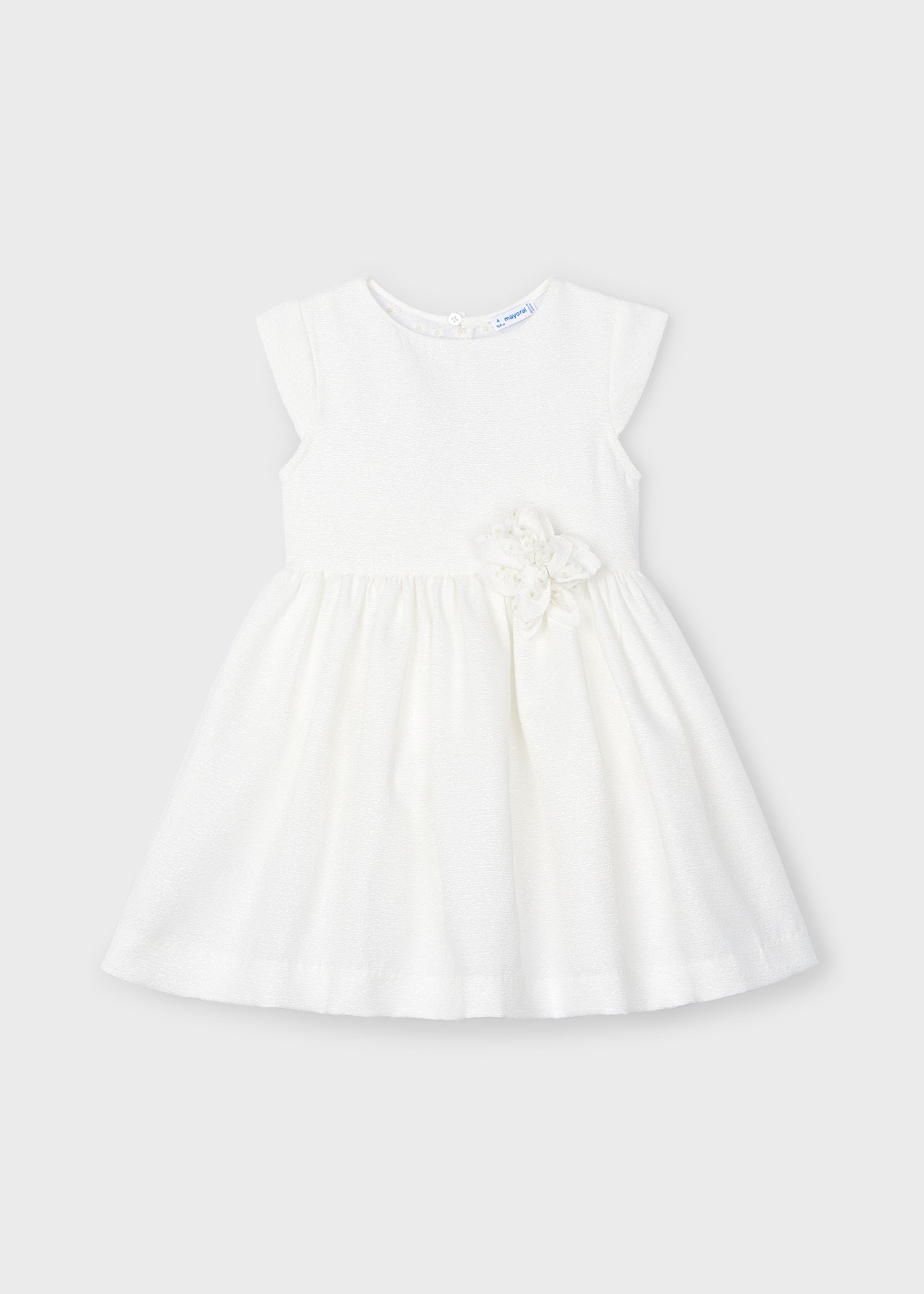 Girls tulle embroidered dress Off white | Mayoral