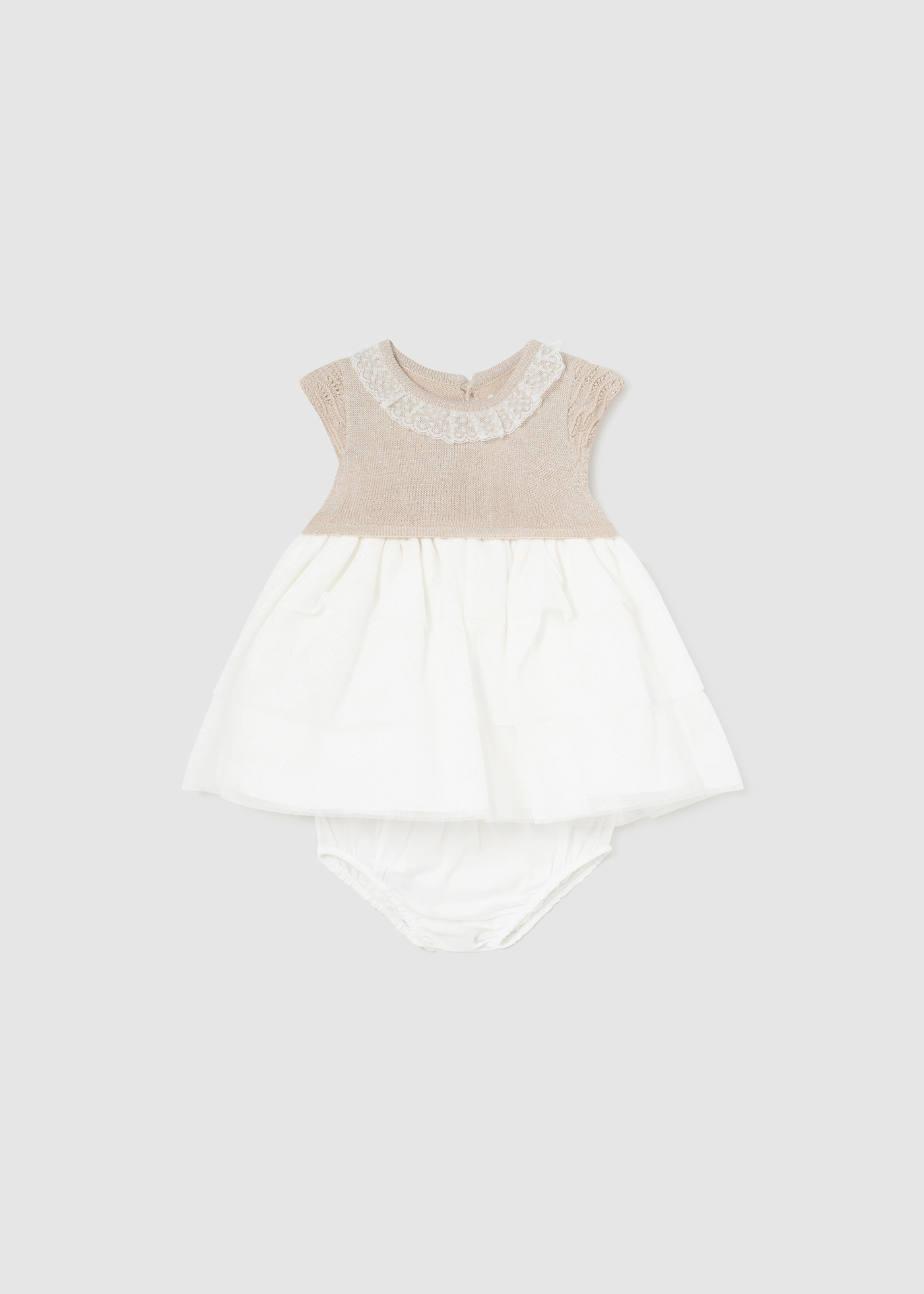 Newborn Combined Dress with Nappy Cover Champagne | Mayoral