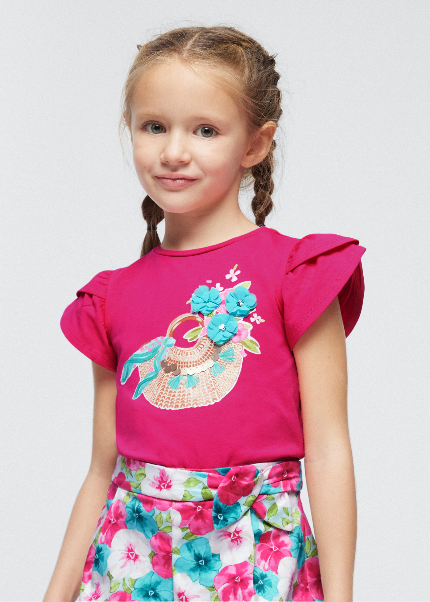 Girls printed t-shirt Fuchsia | Mayoral