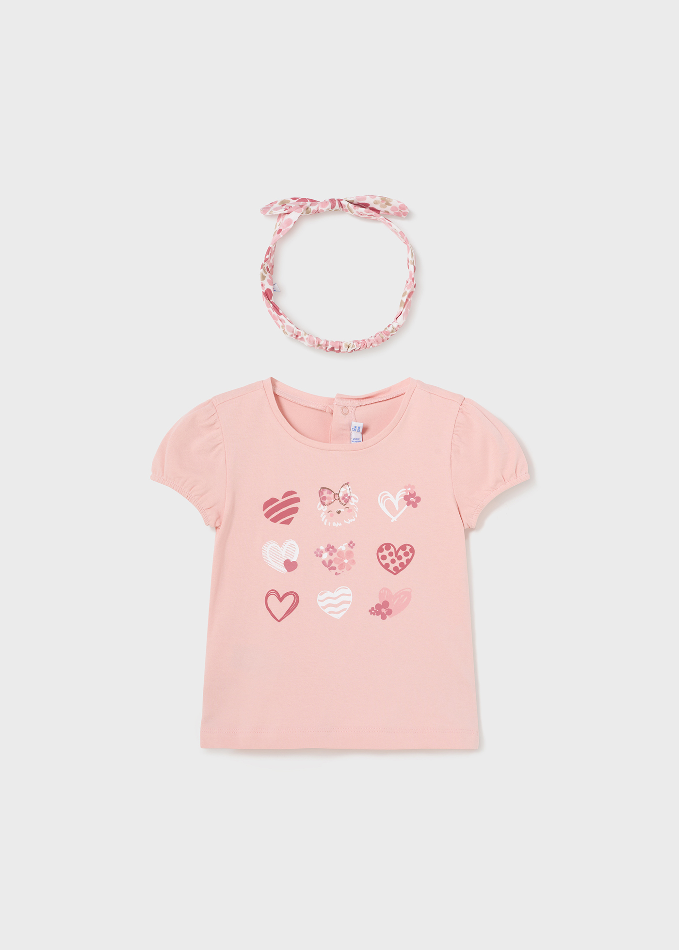 Playera con diadema Better Cotton bebé Rosa pastel | Mayoral