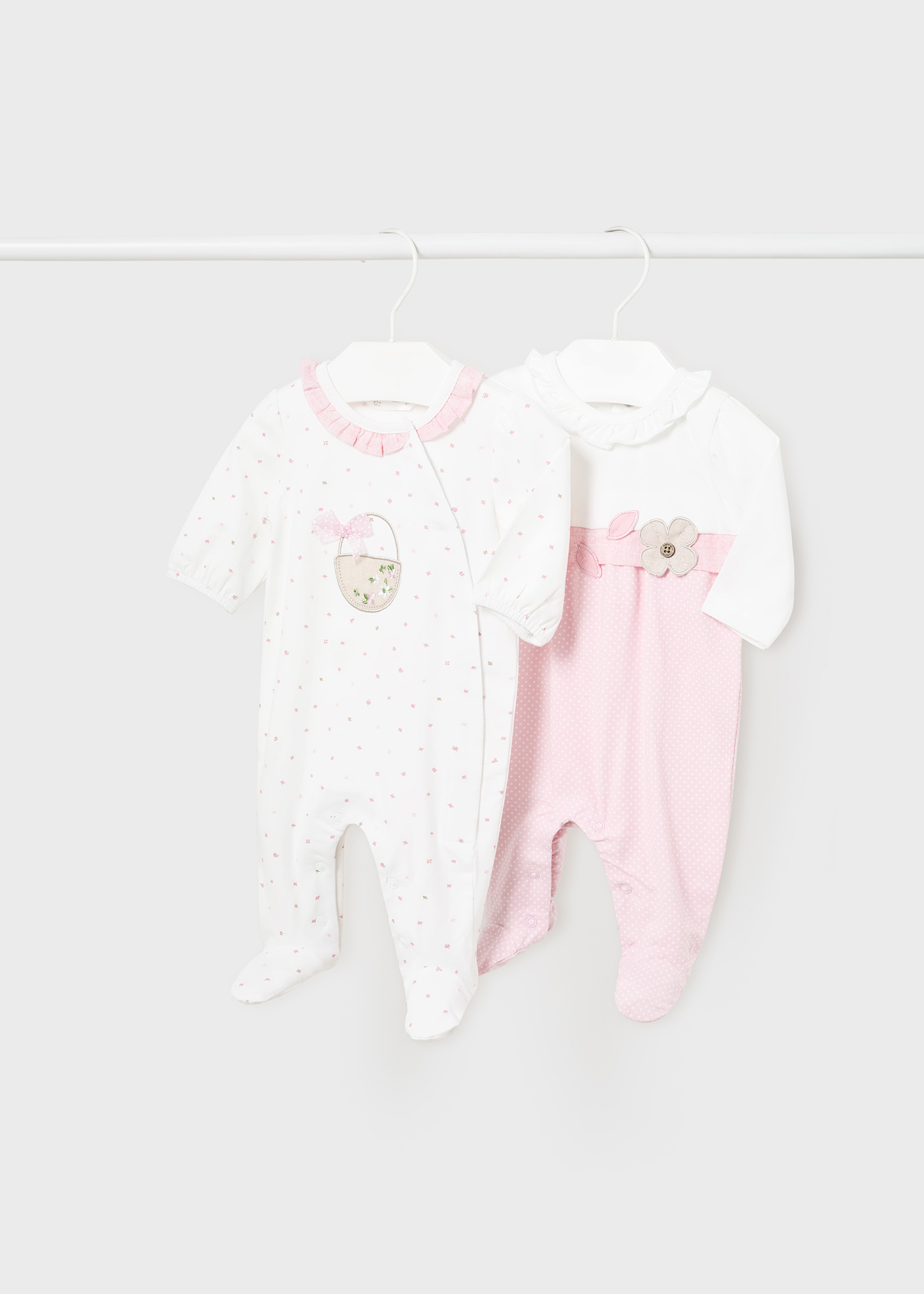 Newborn one-piece 2-pack Better Cotton Baby pink | Mayoral