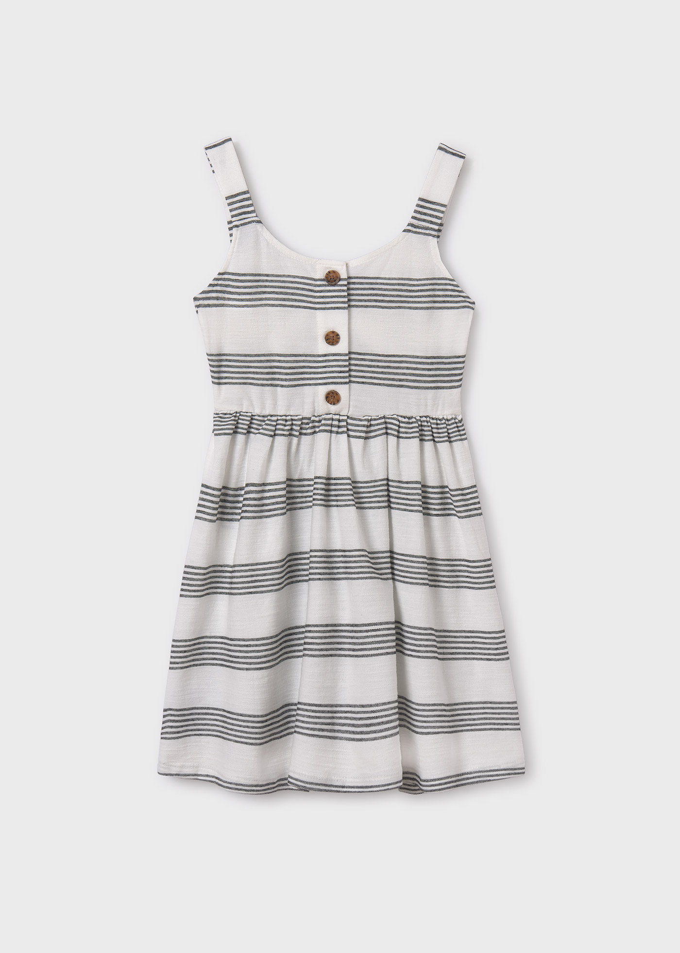 Girl Striped Pique Dress Black | Mayoral