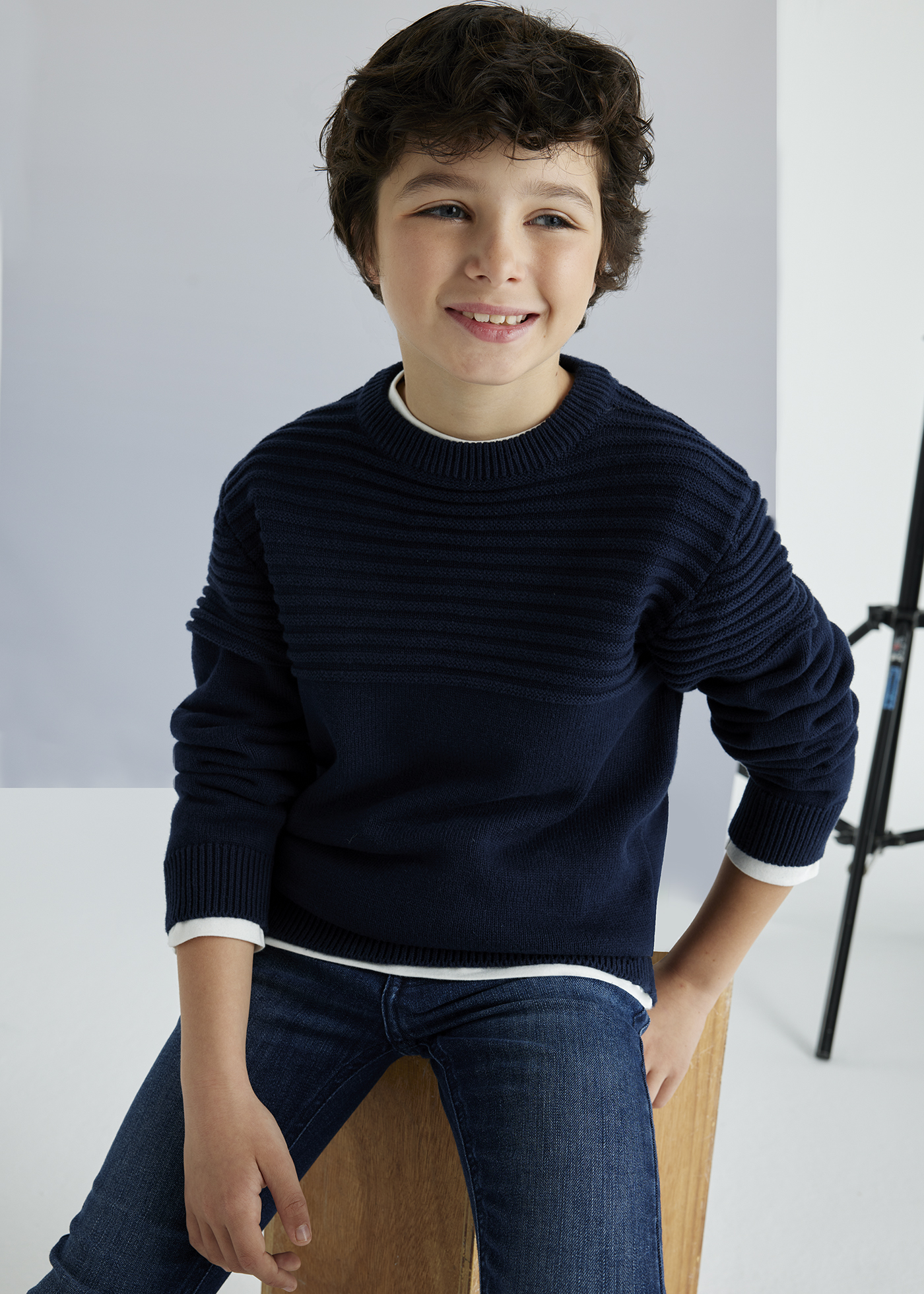 Boy Jacquard Jumper Navy blue | Mayoral