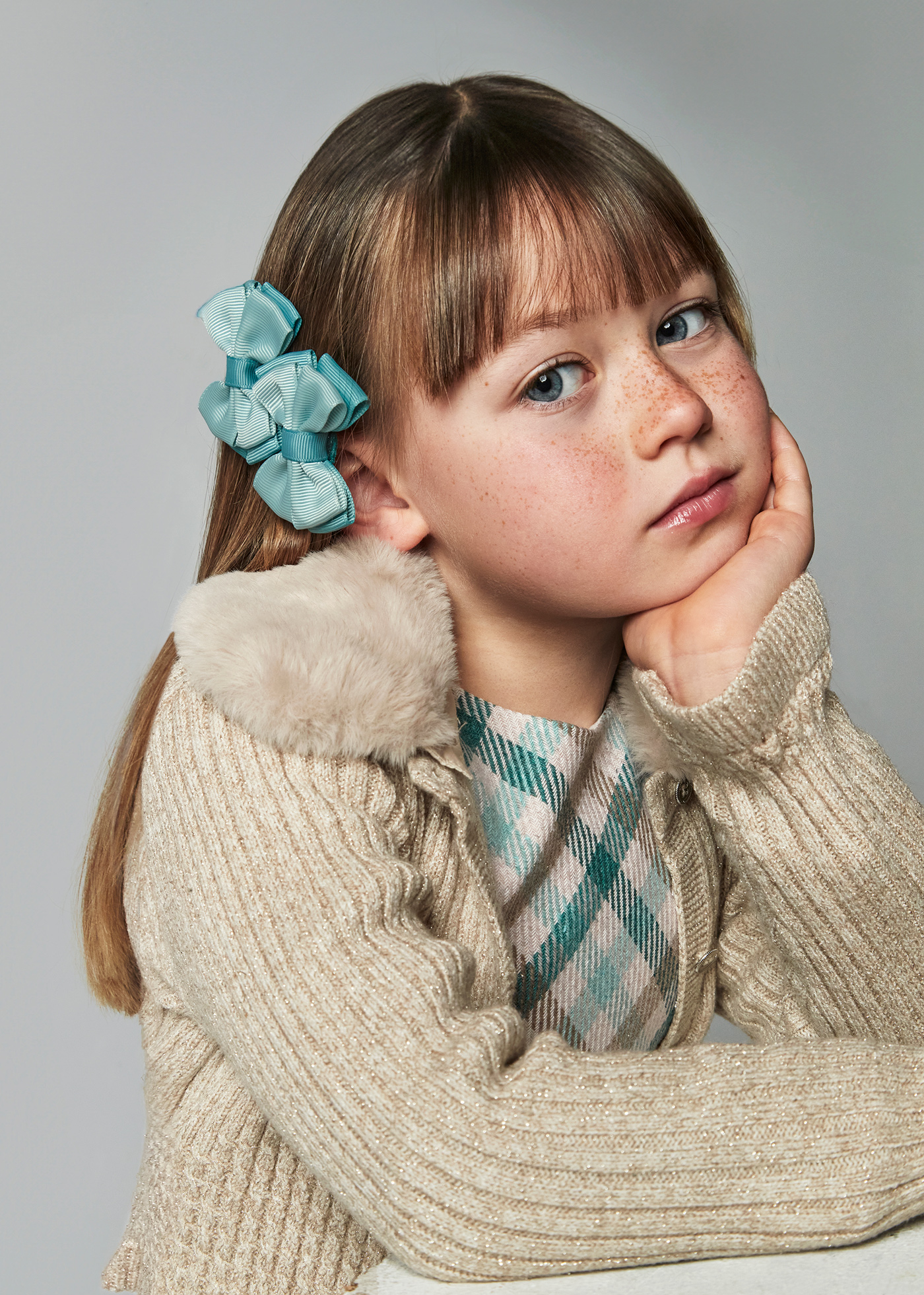 Girl Tricot Cardigan with Fur Collar Marzipan | Mayoral