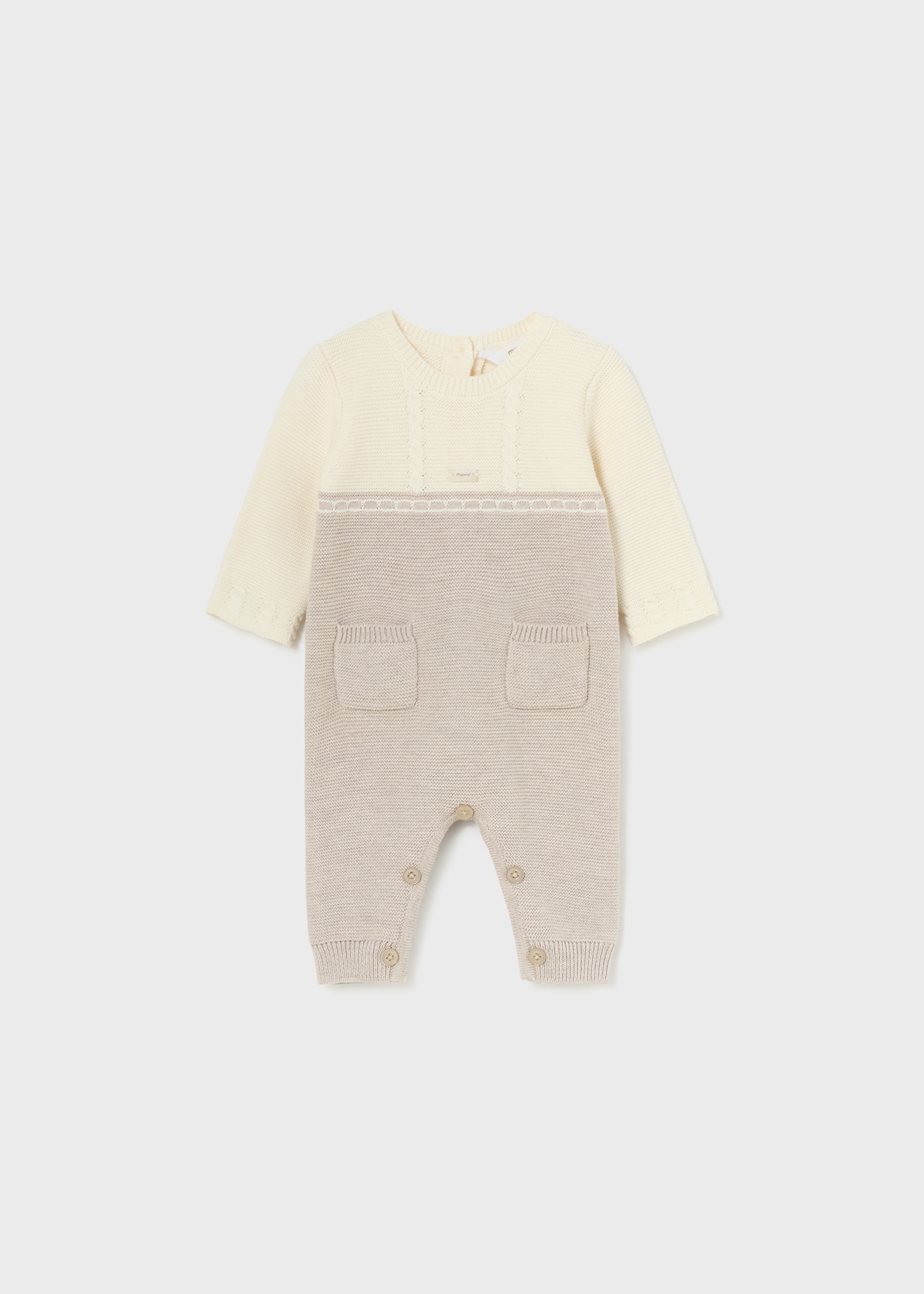 Newborn Knit One-Piece Walnut melange | Mayoral