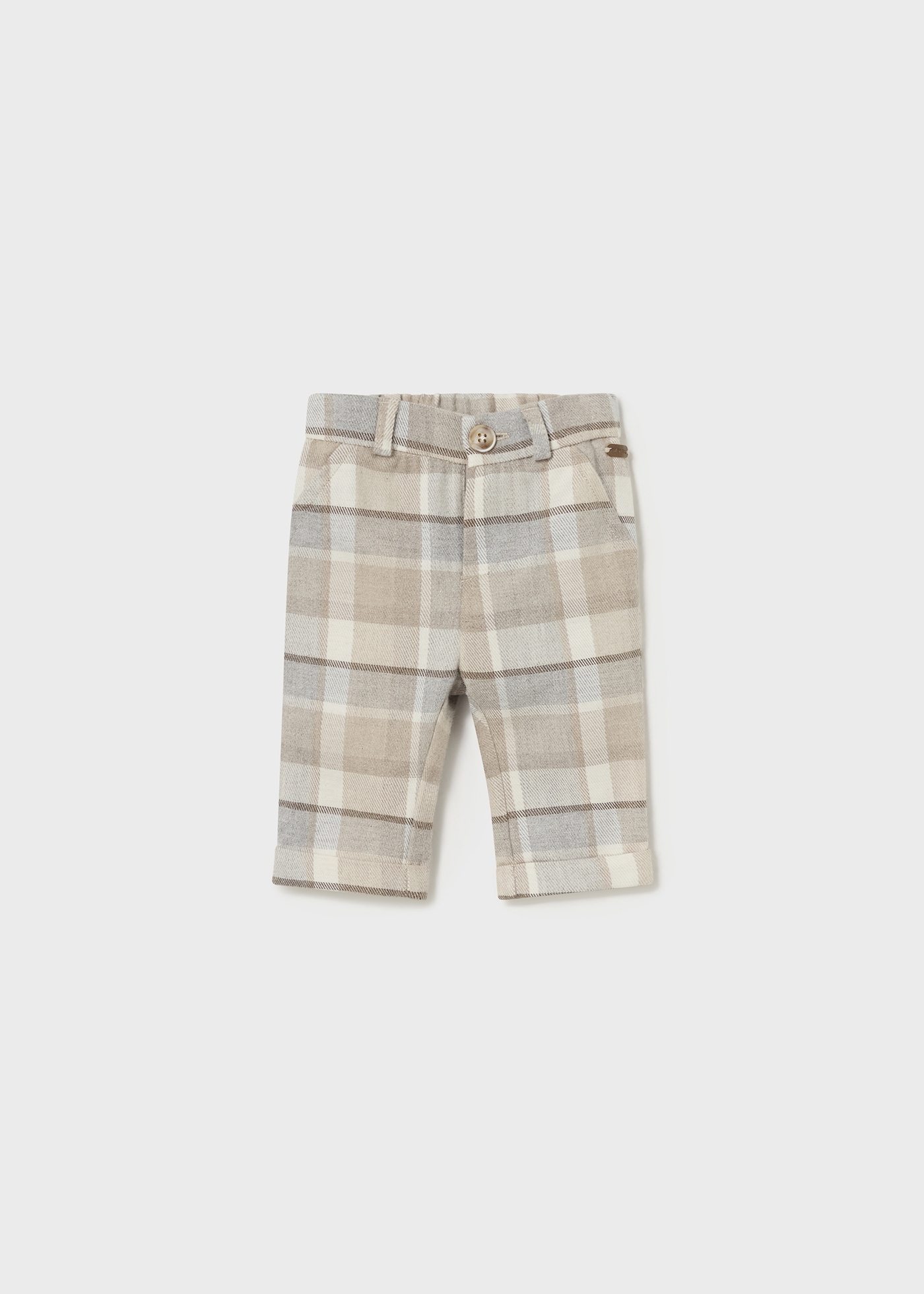 Newborn Checked Pants Nut | Mayoral