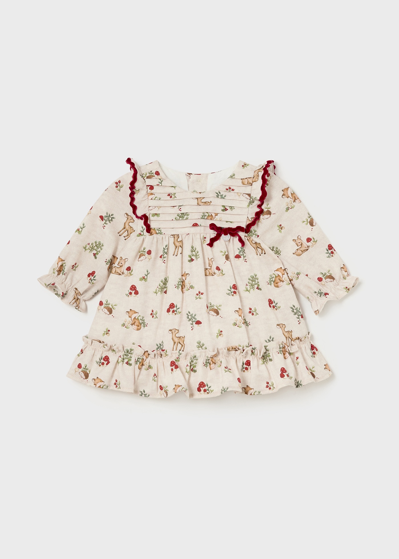 Newborn Girl Floral Ruffle Dress Red | Mayoral