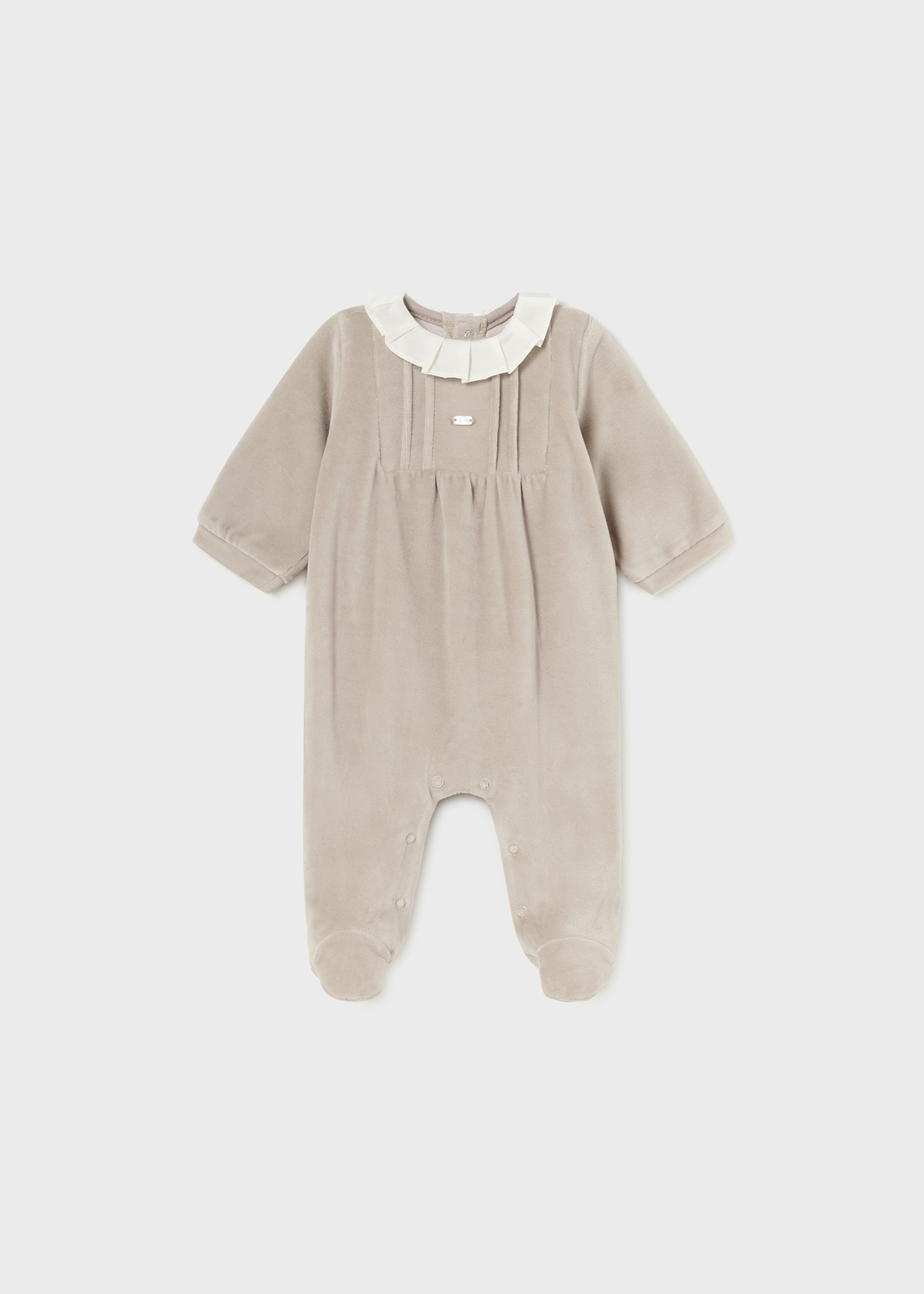 Newborn Girl Ruffle Collar Romper Nut | Mayoral