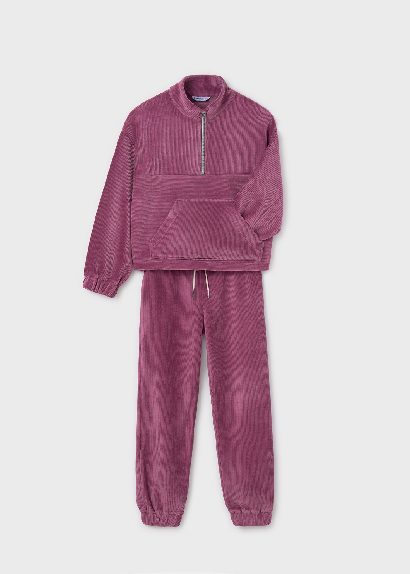 Corduroy tracksuit for girls Mauve | Mayoral