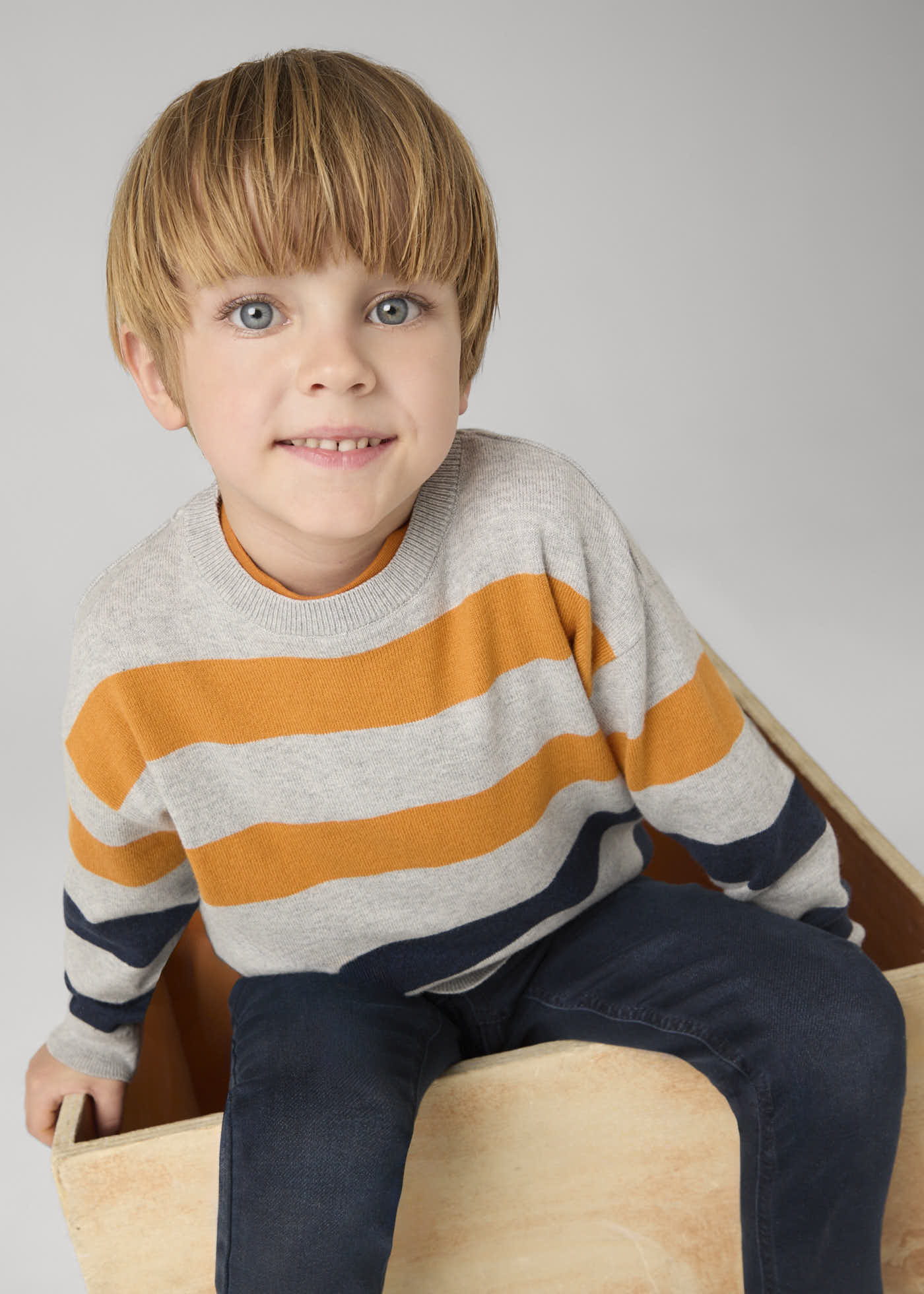 Striped sweater for boys Anchor heather | Mayoral