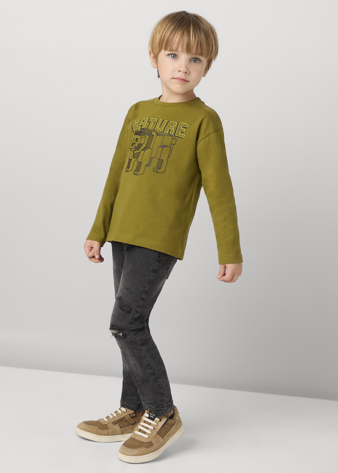Boy Distressed Jeans Dark grey | Mayoral