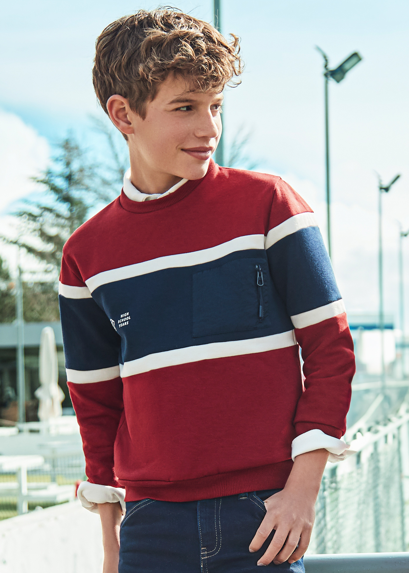 Boy Block Colour Jumper Wine | Mayoral