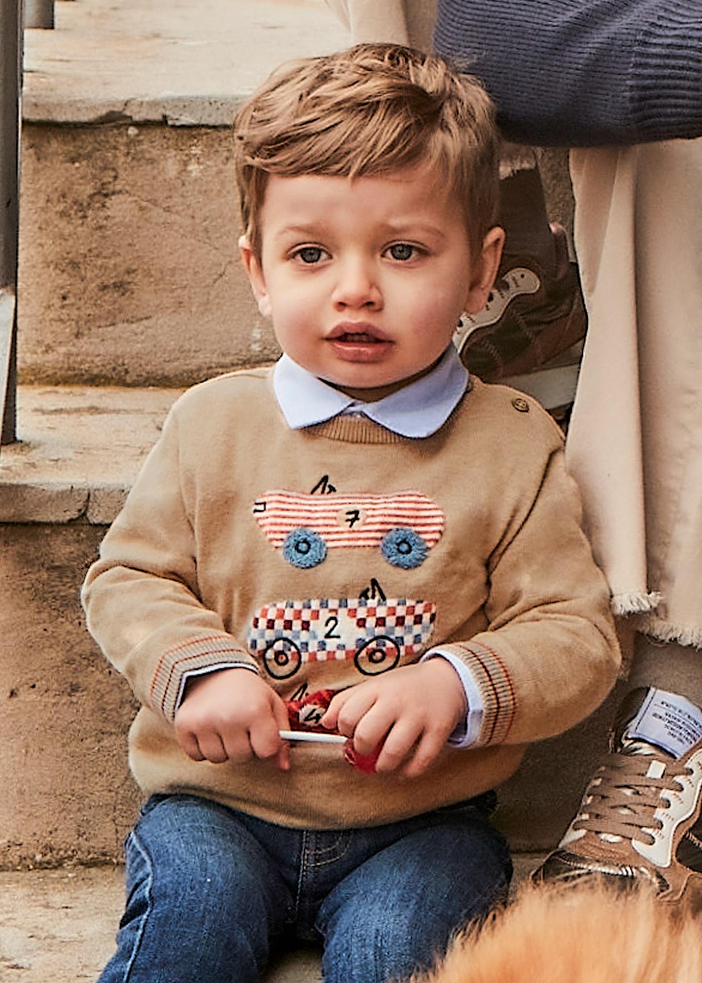 Baby Intarsia Embroidered Sweater Sand | Mayoral