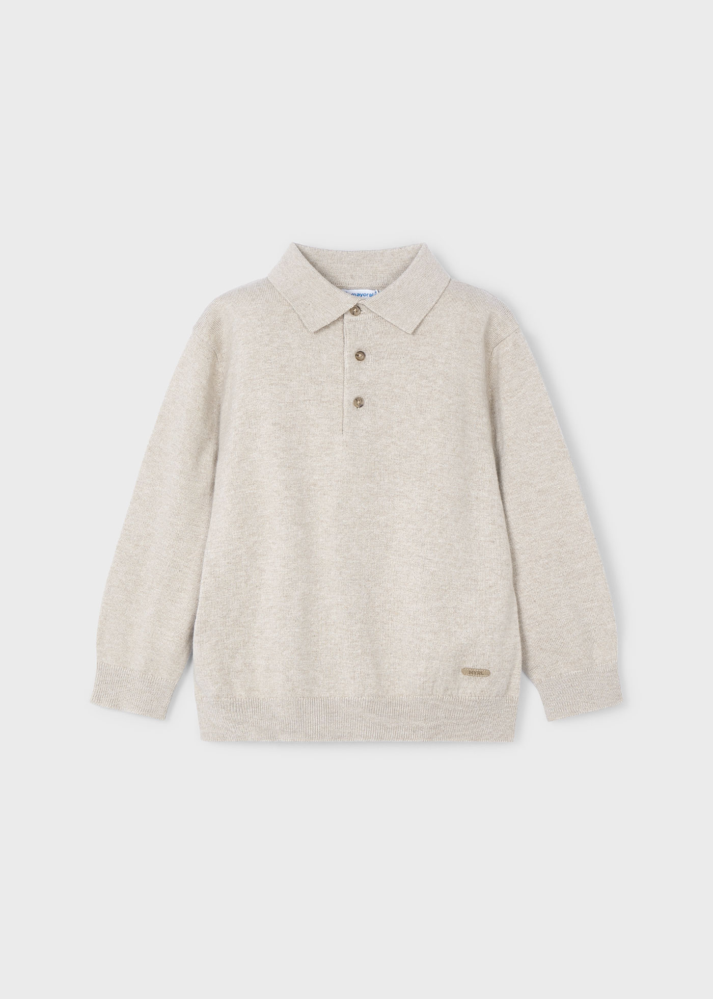 Boy Knit Polo Shirt Sand heather | Mayoral
