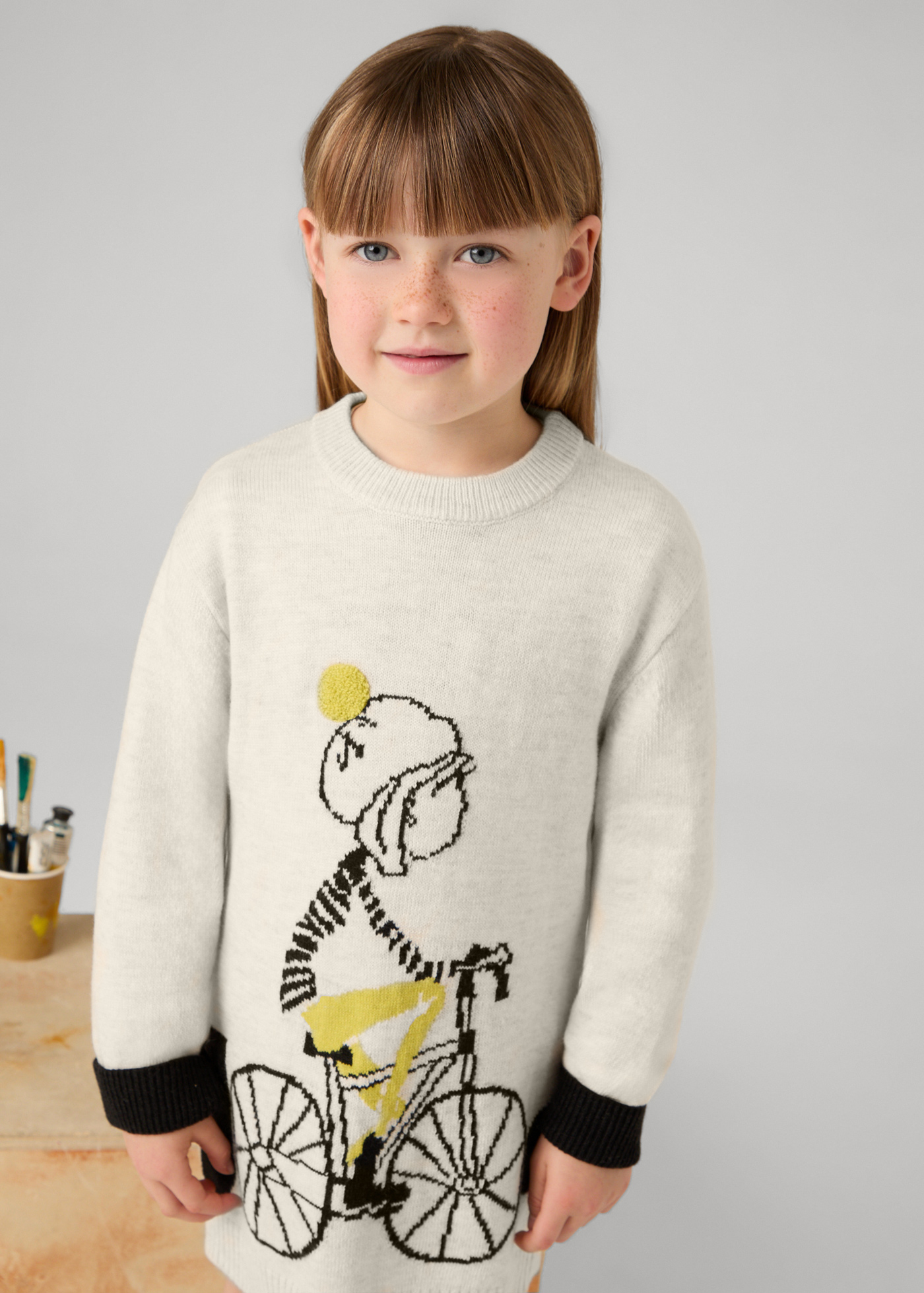 Girl Knit Bike Sweater Dress Chickpea melange | Mayoral