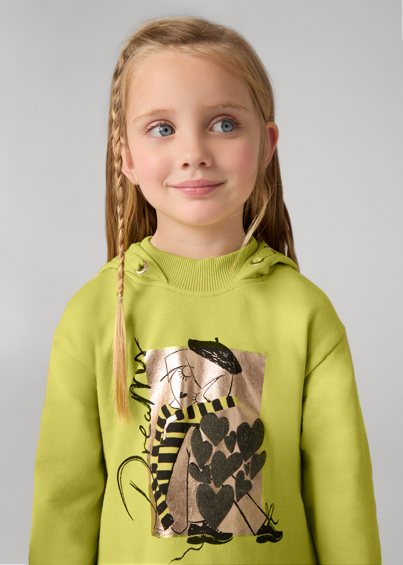 Casual hooded dress for girls Citronella | Mayoral
