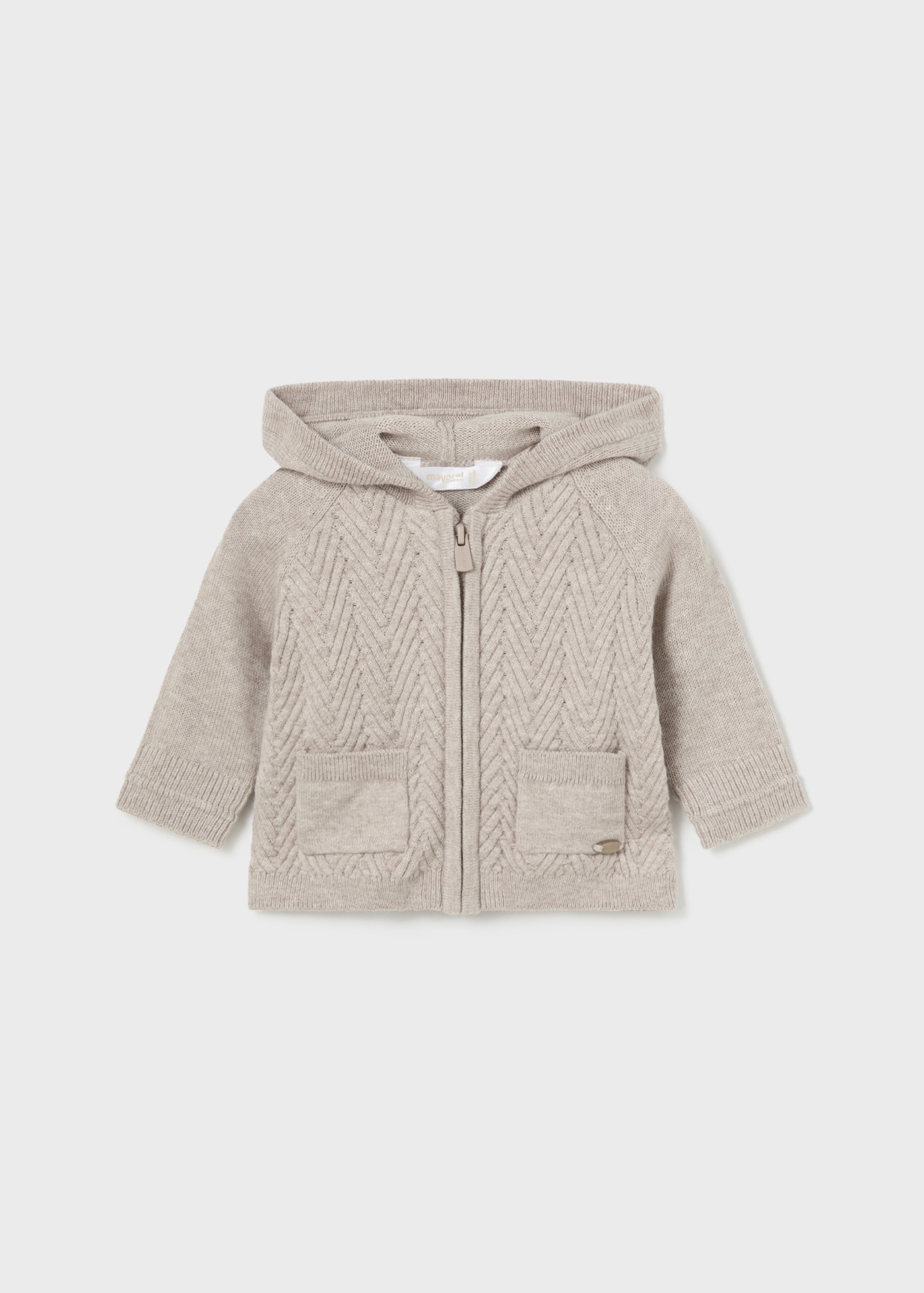 Newborn Knit Zip Jacket Walnut melange | Mayoral