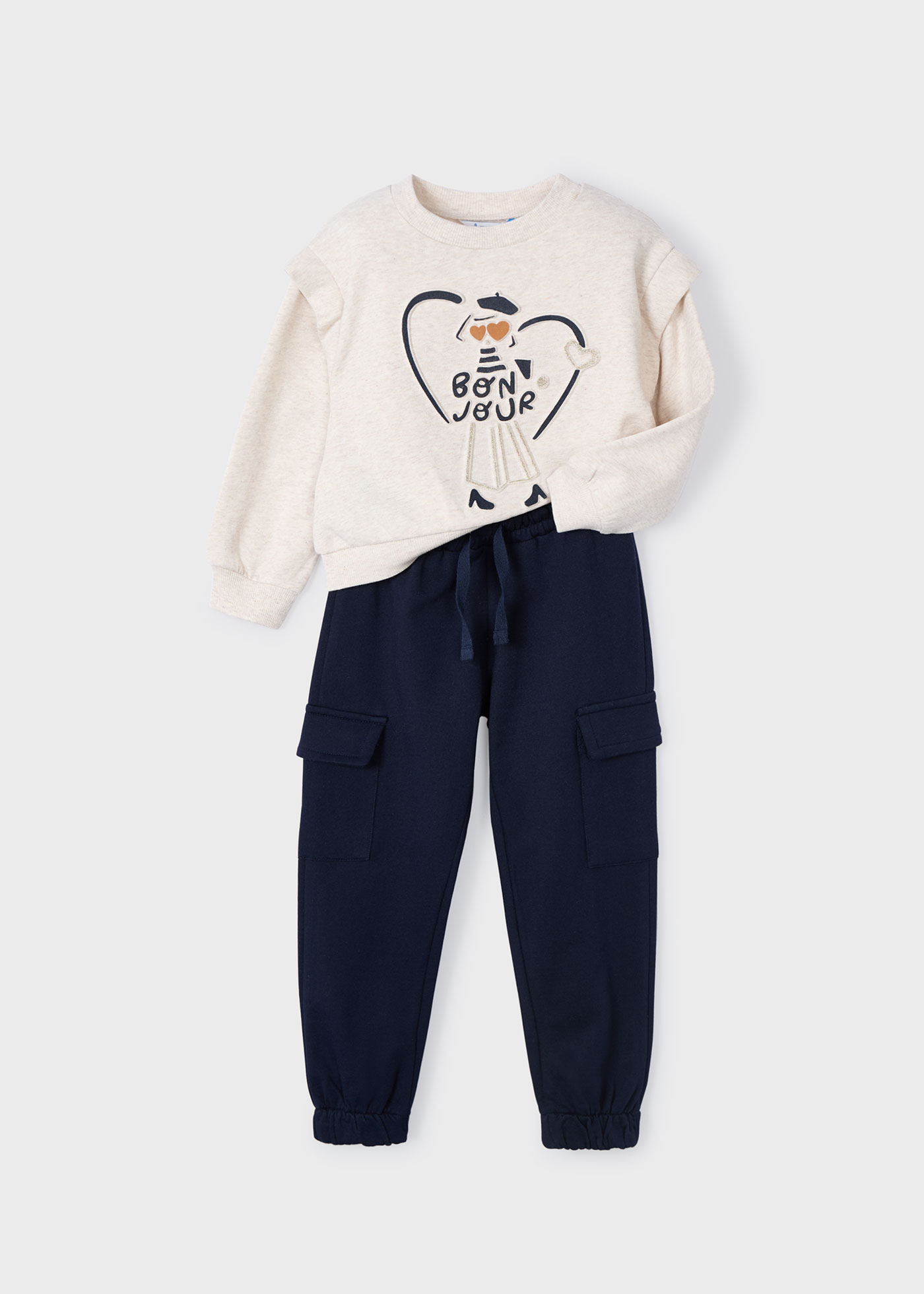 Girl 2 Piece Heart Tracksuit Navy blue | Mayoral