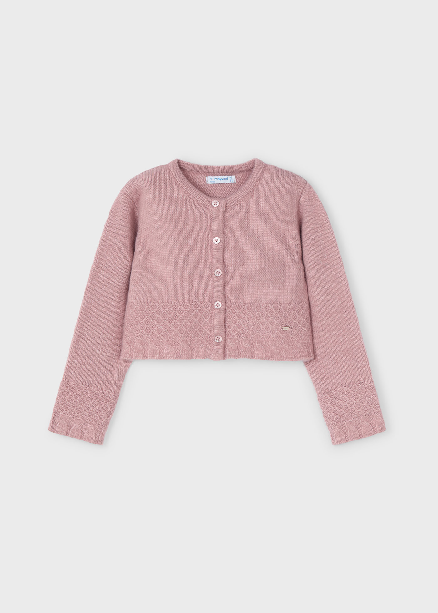 Girl Structured Knit Cardigan Rosy | Mayoral