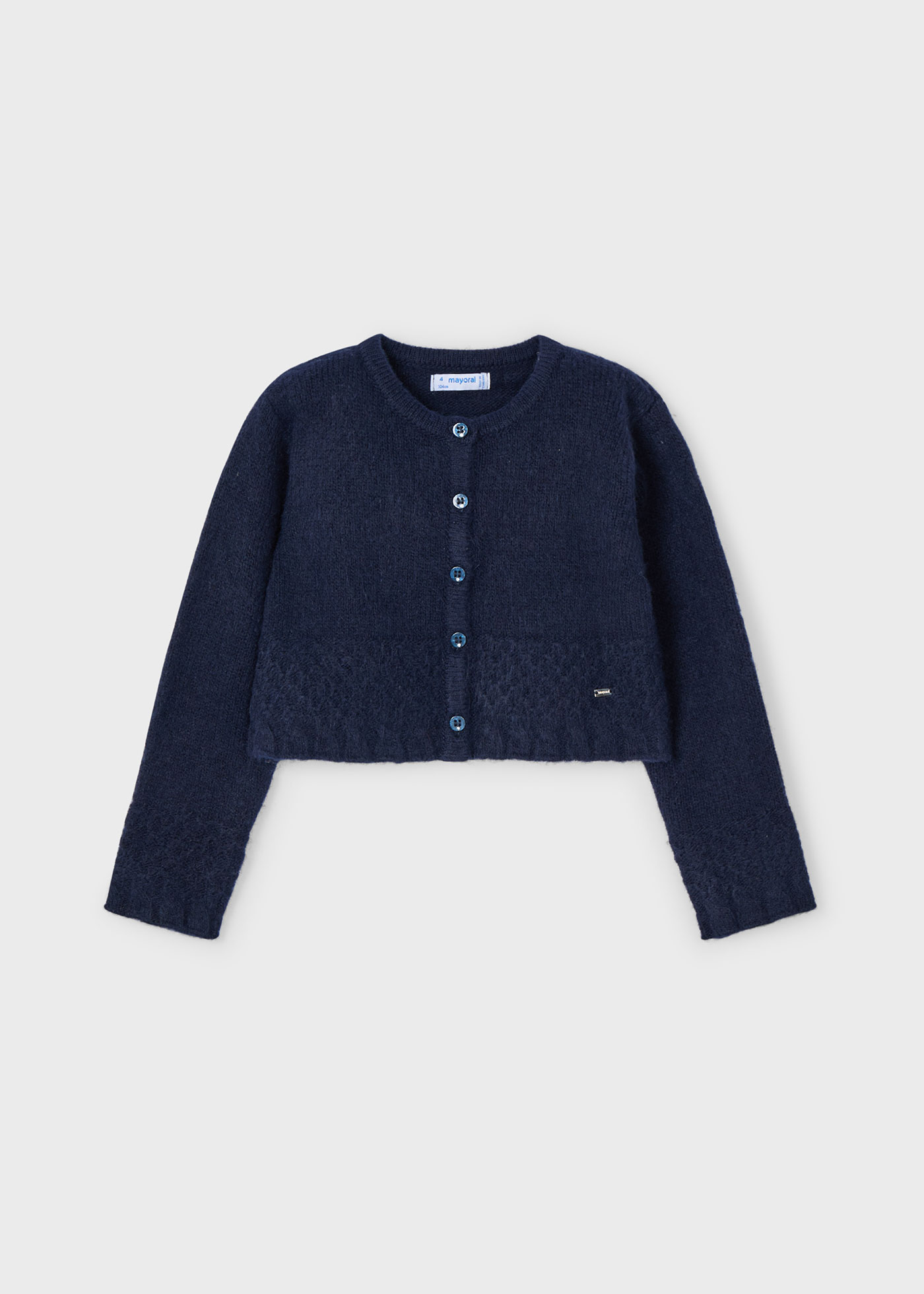 Girl Structured Knit Cardigan Navy blue | Mayoral