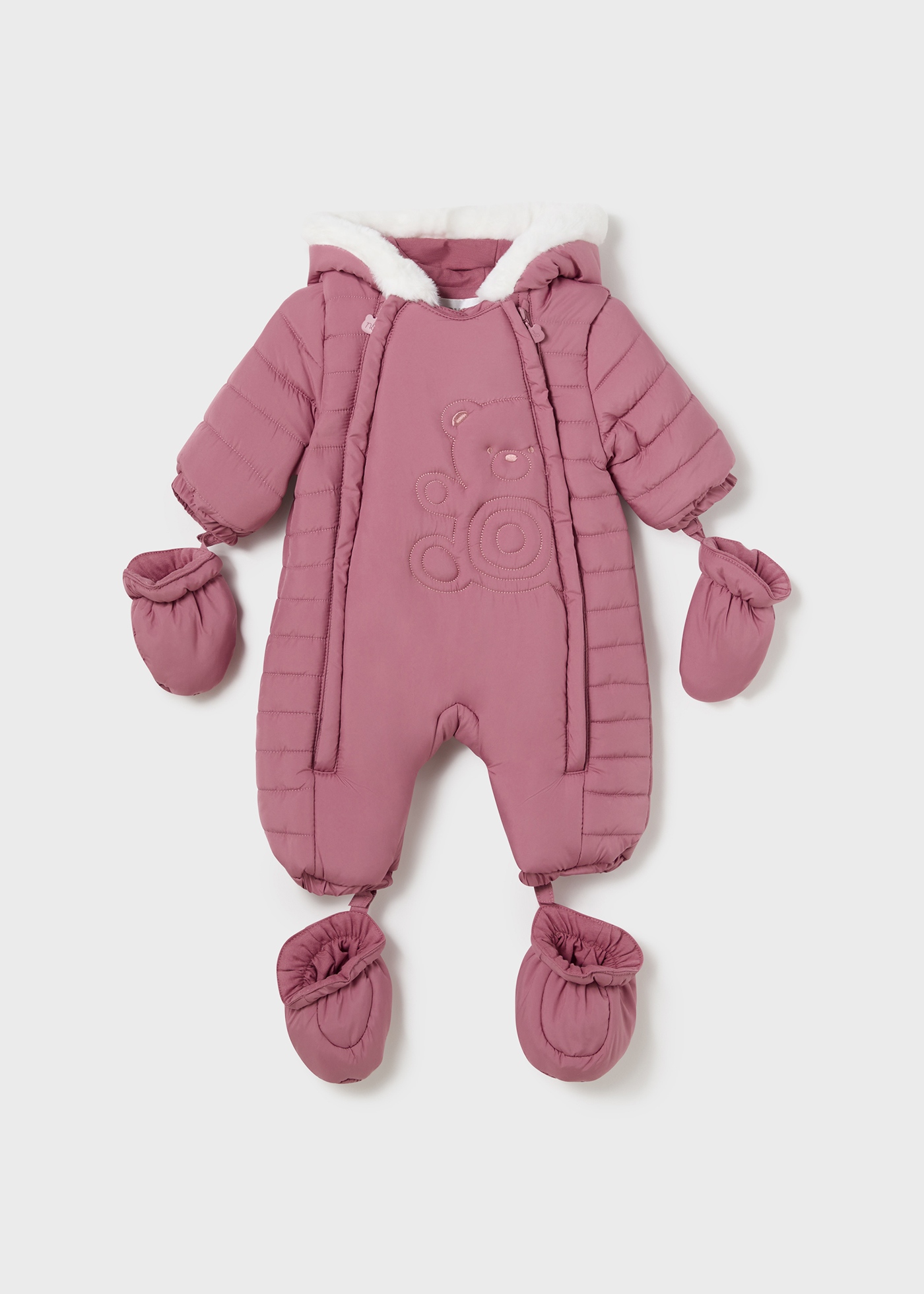 Newborn Microfiber Snowsuit Mid rose | Mayoral