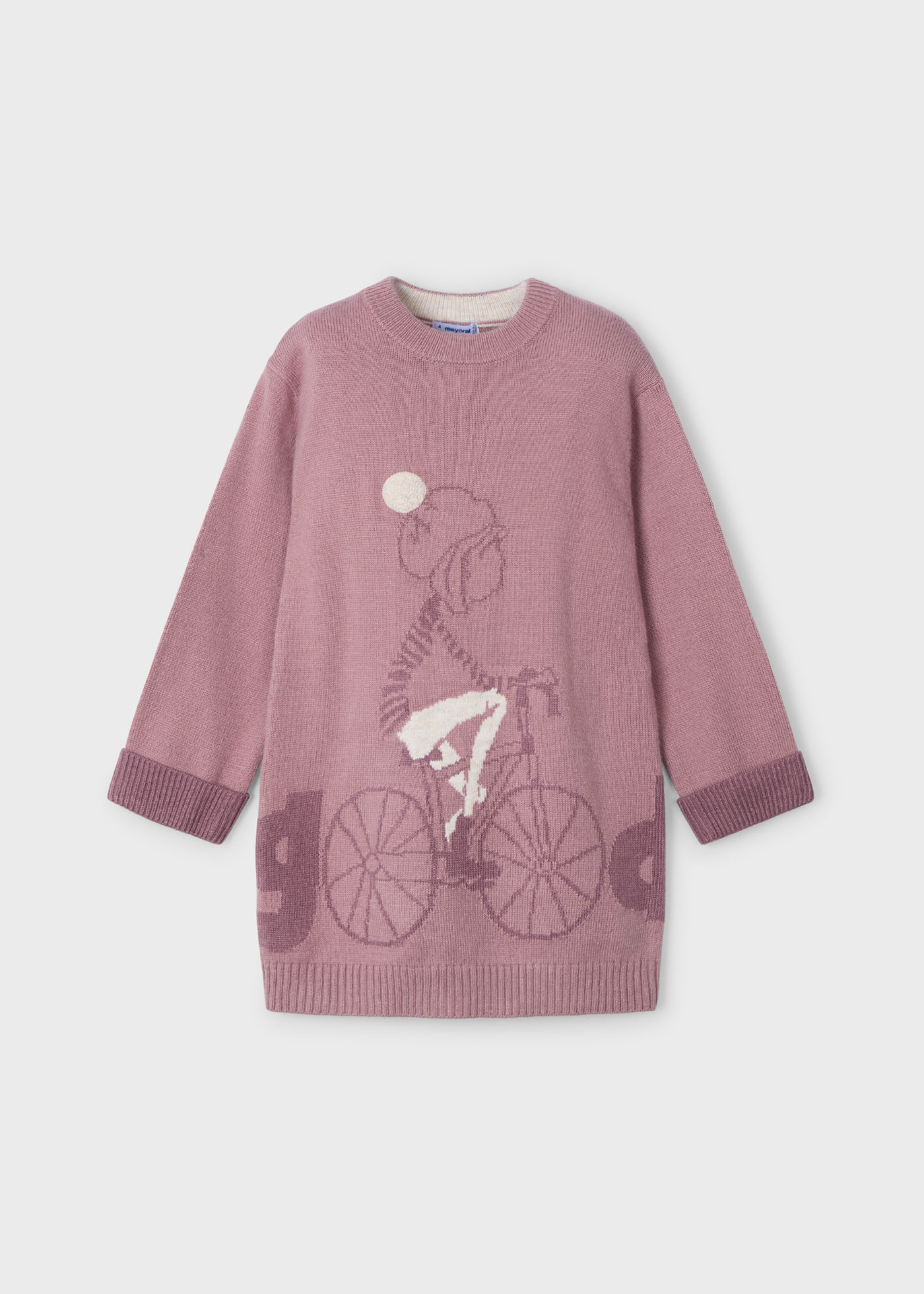 Girl Knit Bike Sweater Dress Rosy | Mayoral