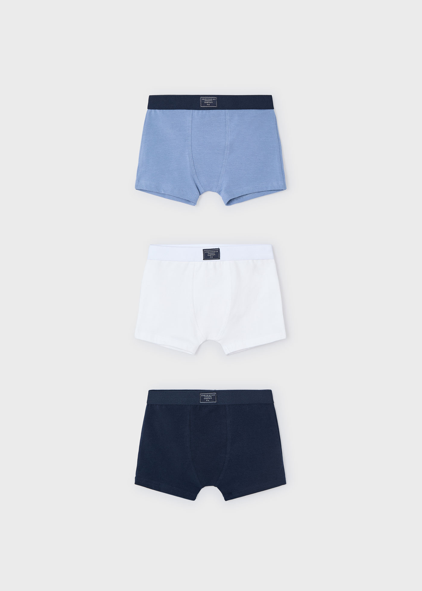 set 3 boxers niño Blanco-Azul | Mayoral