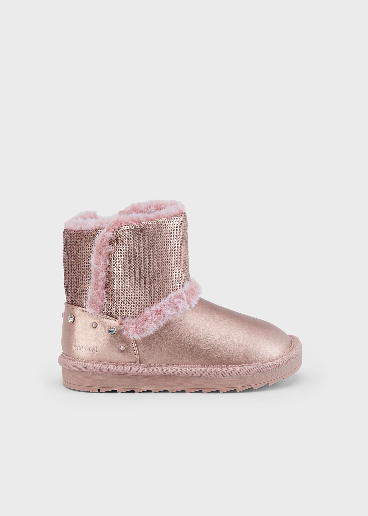 Girl Metallic Sequin Boots Pink Gold | Mayoral