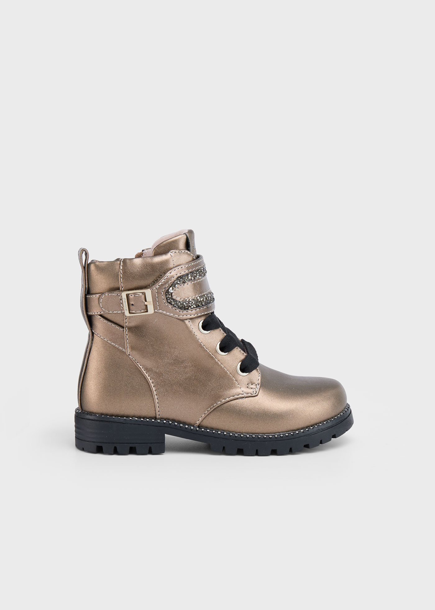 Girl Glitter Biker Boots Bronce | Mayoral