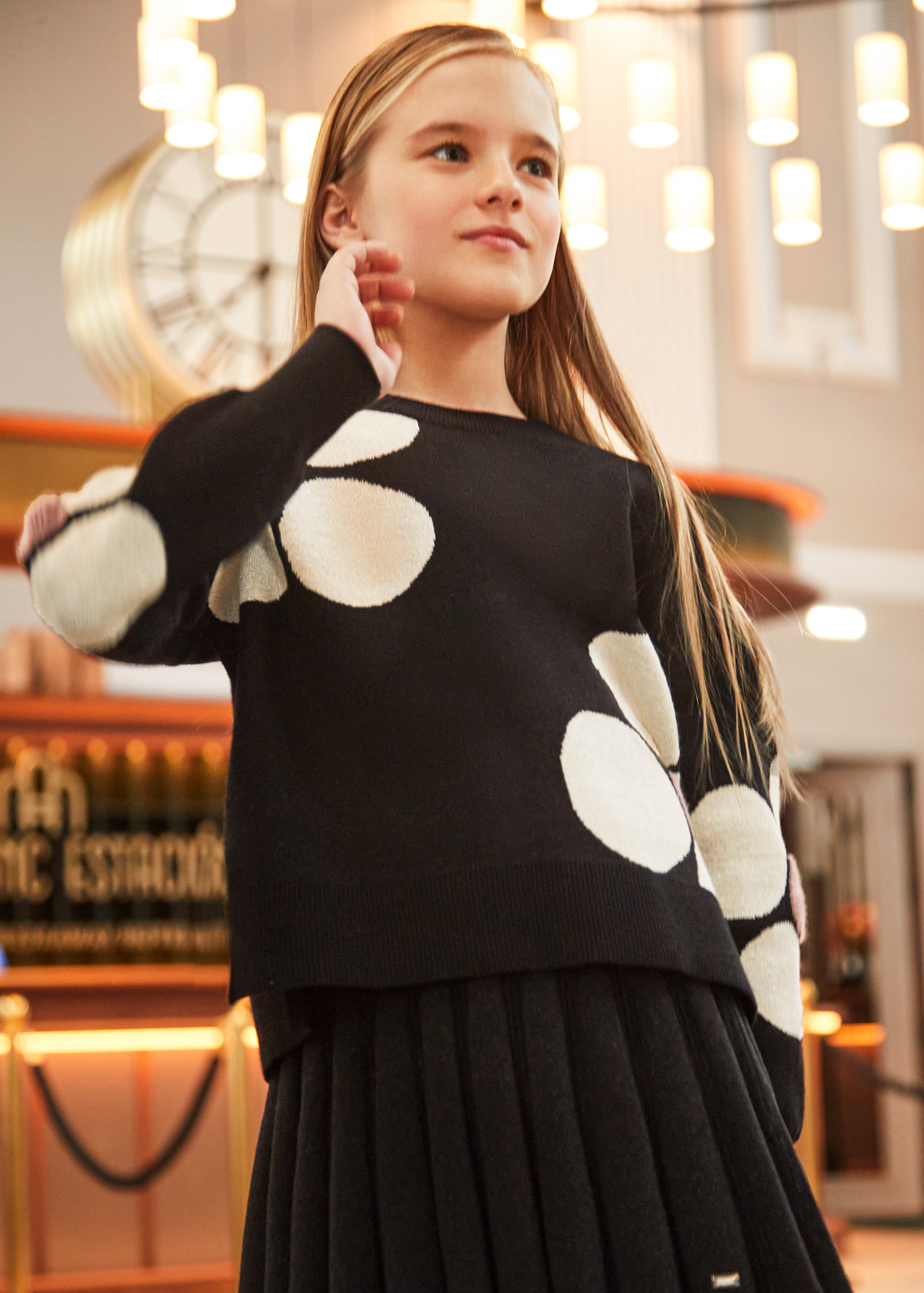 Girl Floral Jumper Black | Mayoral