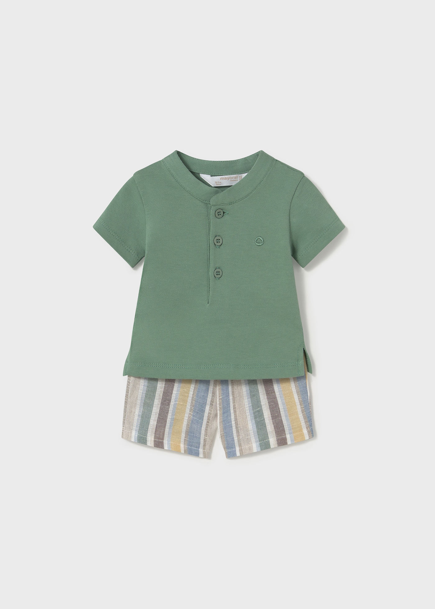 Newborn Shorts and Polo Shirt Set Broccoli | Mayoral