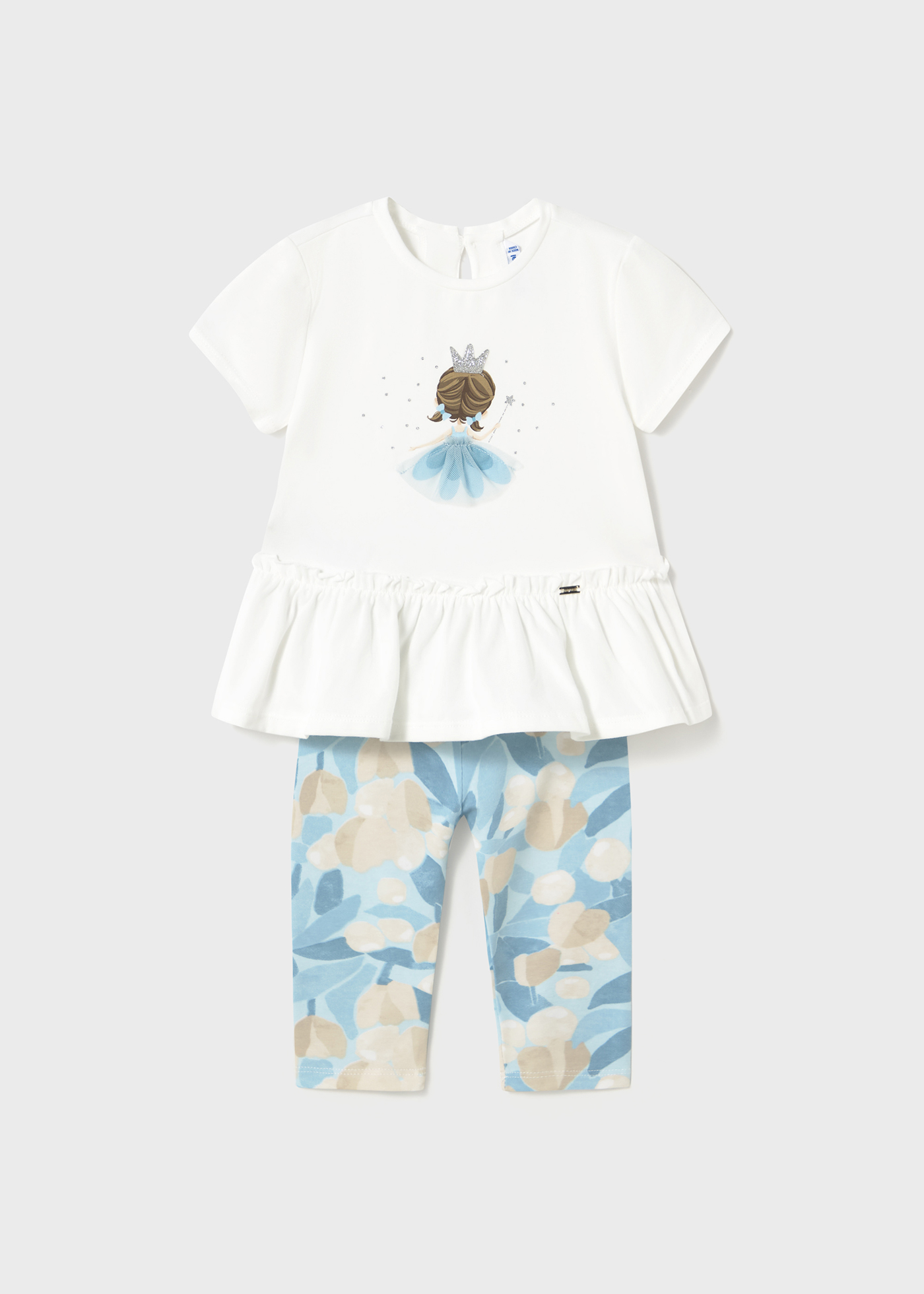 Baby leggings and ruffle top set Sky | Mayoral