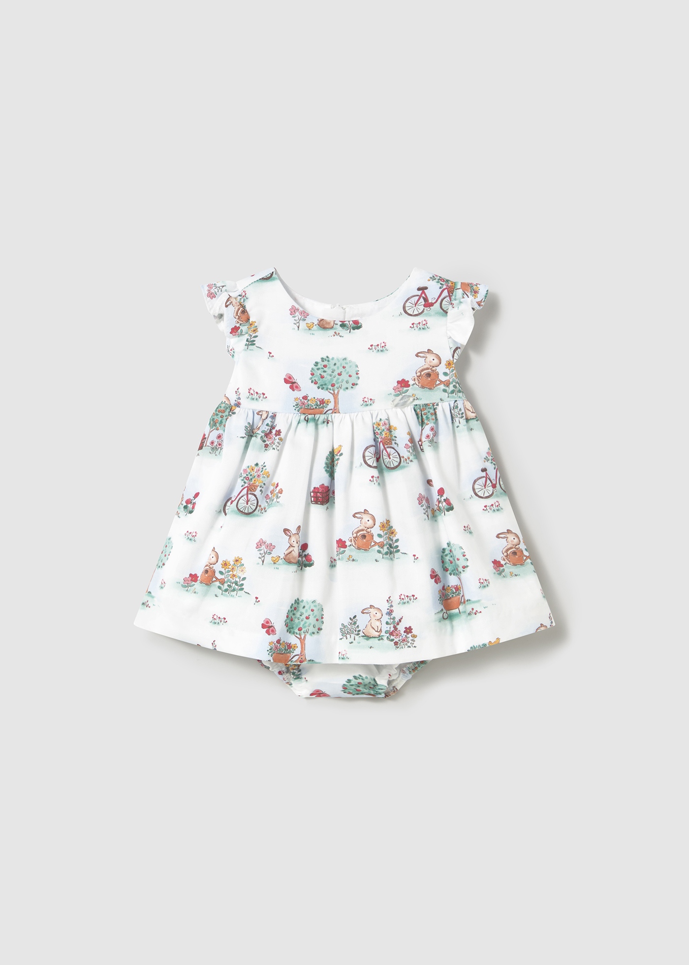 Newborn girl print dress with nappy cover Jade | Mayoral