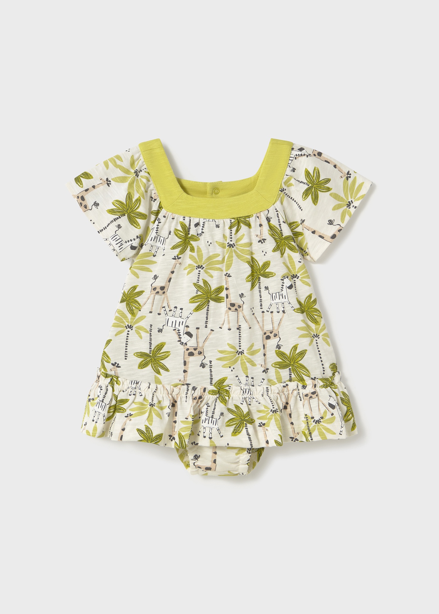 Baby print dress with nappy cover Pistachio | Mayoral