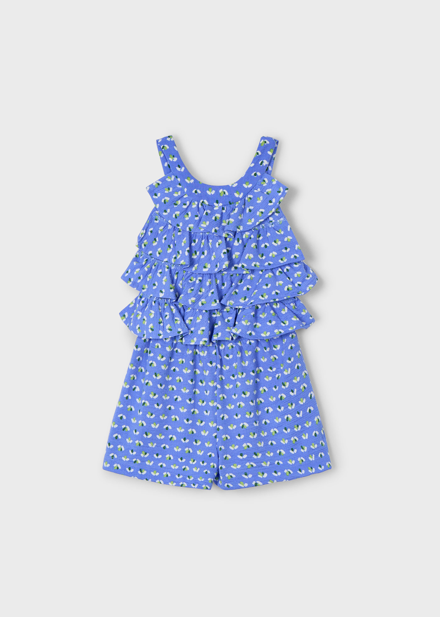 Girl Ruffled Romper Indigo | Mayoral