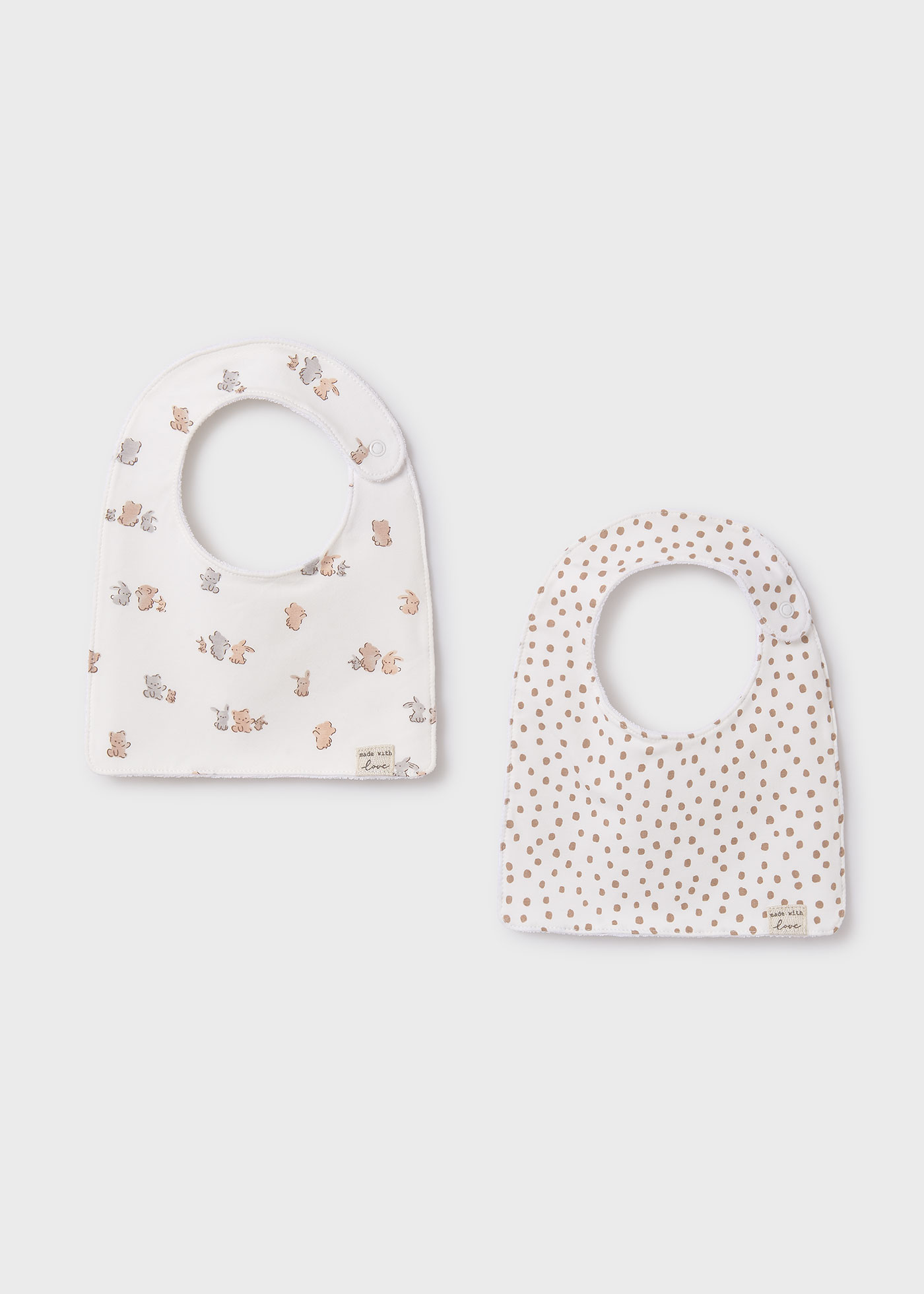 Baby Set of 2 Waterproof Bibs Natural | Mayoral