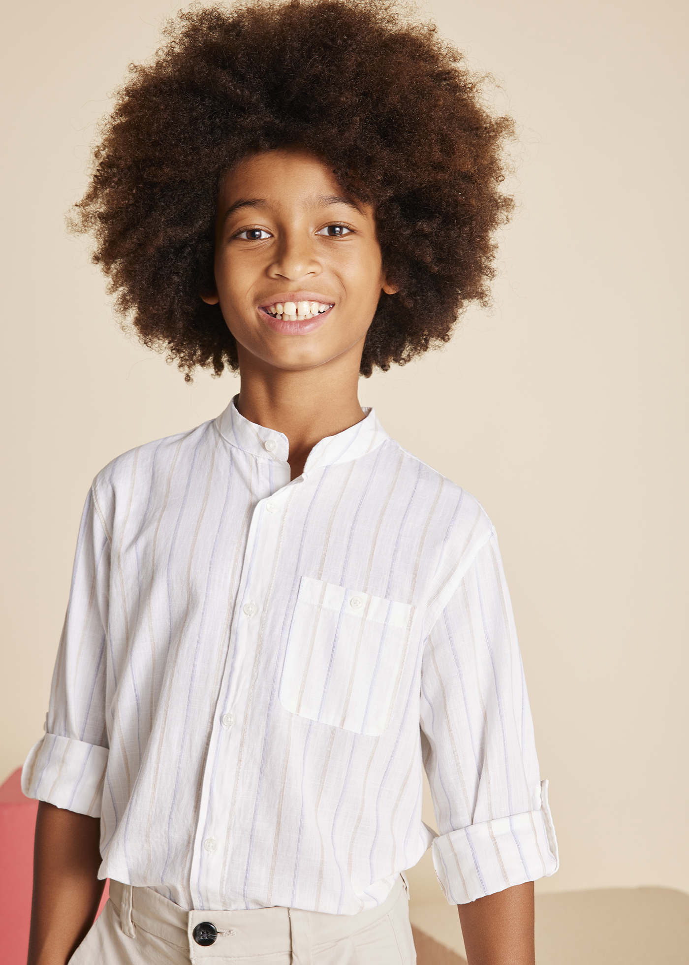 Boy Long Sleeve Band-Collar Shirt Dijon | Mayoral