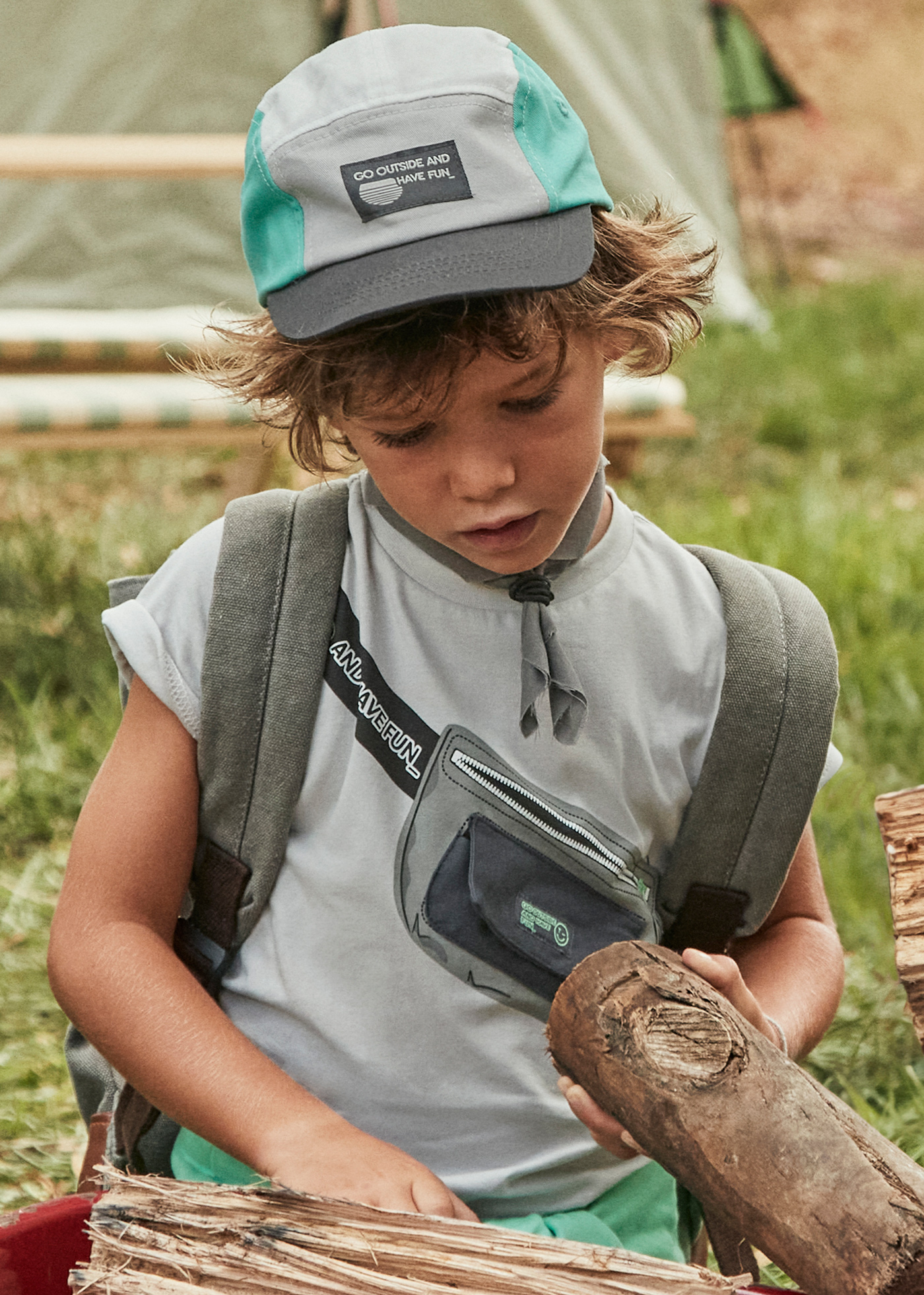 Boy Fanny Pack T-Shirt Gris | Mayoral